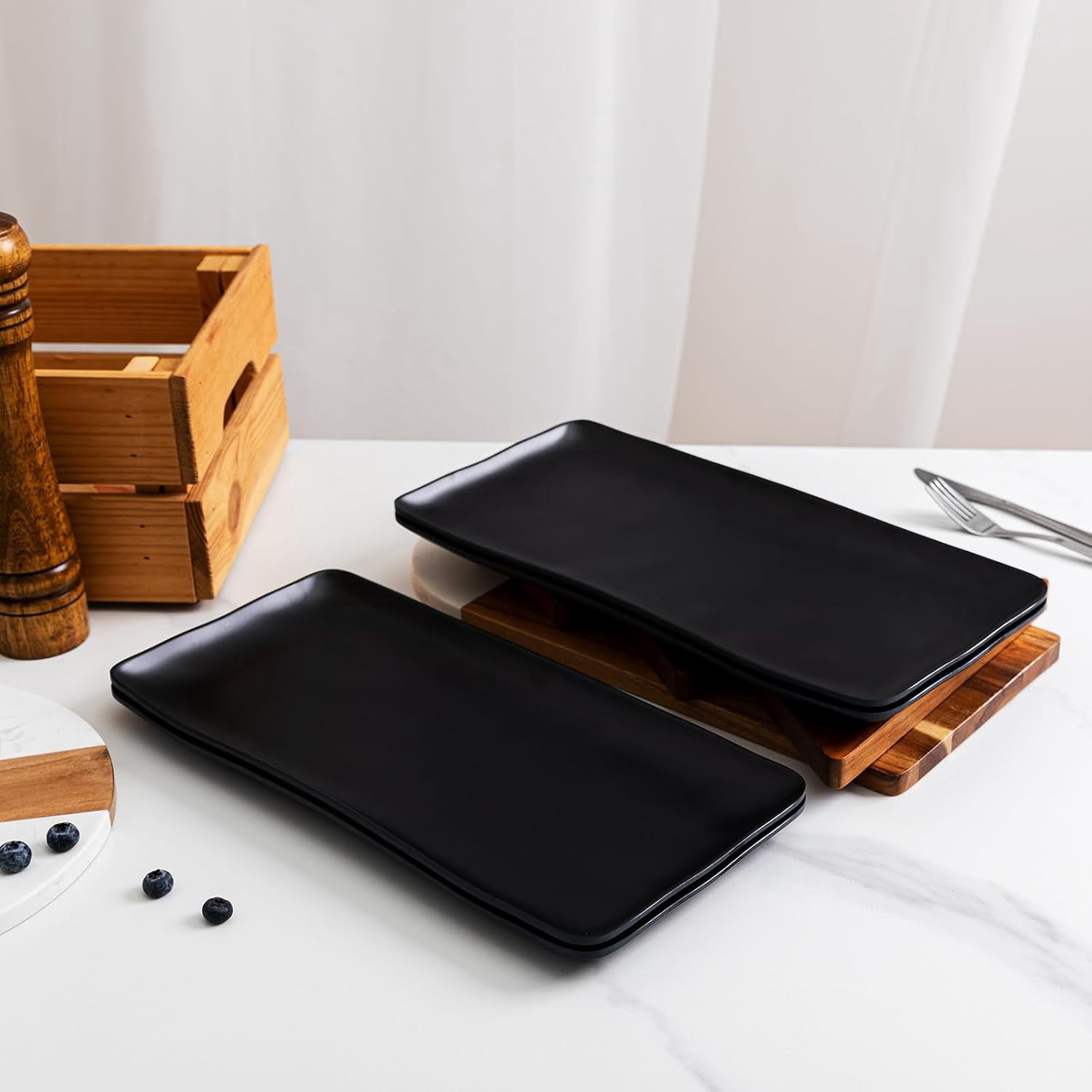 Fanhua-Melamine Rectangular Serving Platters and Trays set, set of 4,14 ...