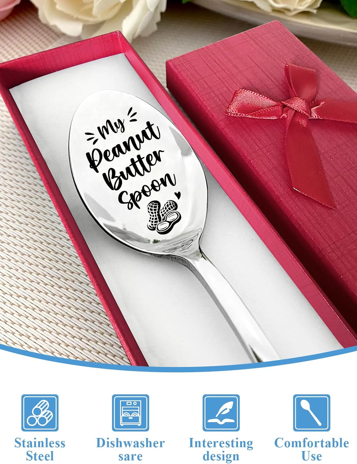 Fanhua-My Peanut Butter Spoon - Funny Engraved Stainless Steel Peanut ...