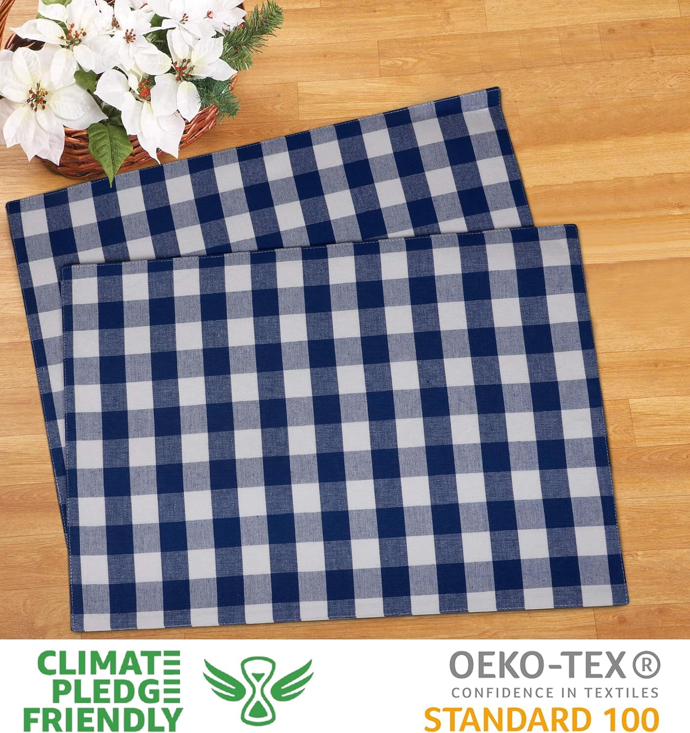 Fanhua-Placemats for Dining Table 100% Cotton Placemats 14''x20'' Over ...
