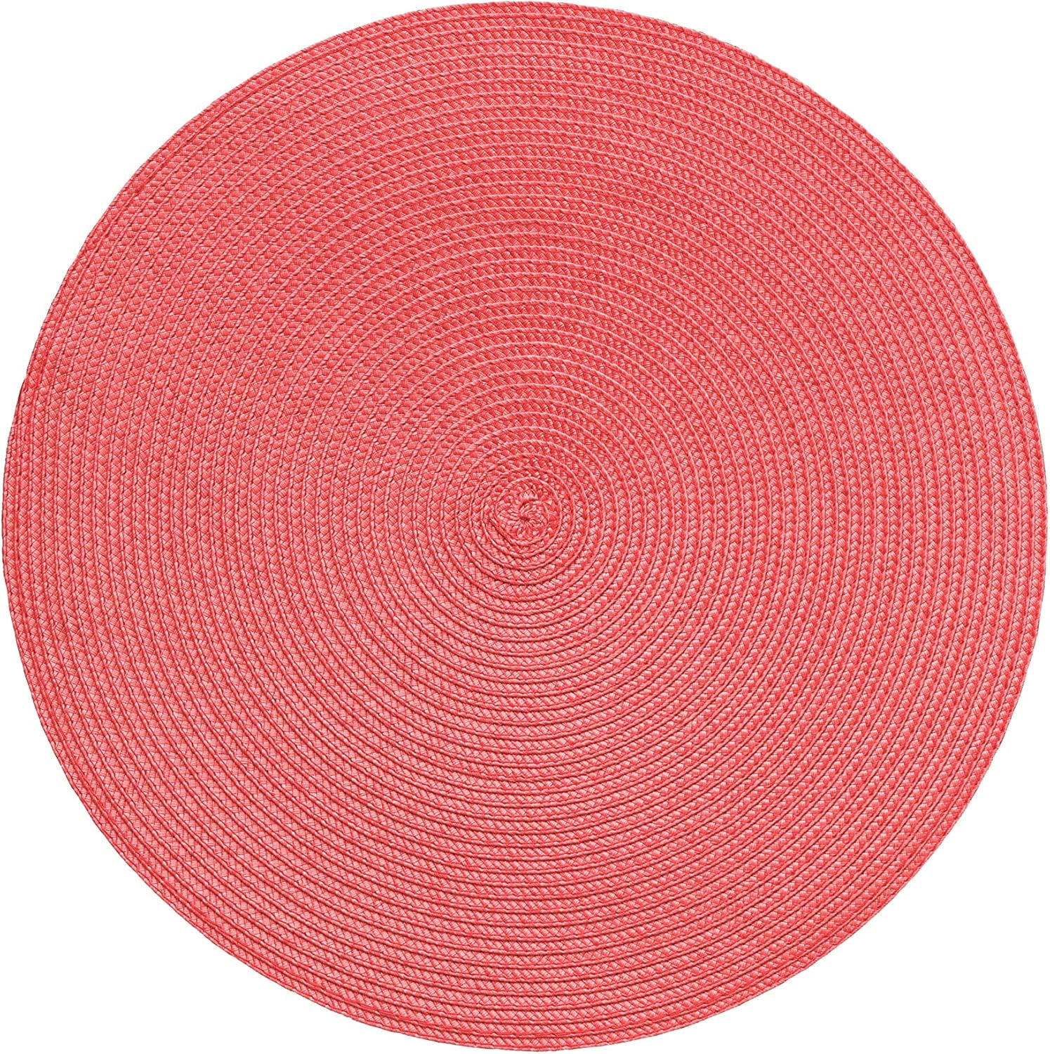 Fanhua-Placemats Set of 6, Round Woven Table Mats for Dining Table, Washable Non-Slip Placemats ...