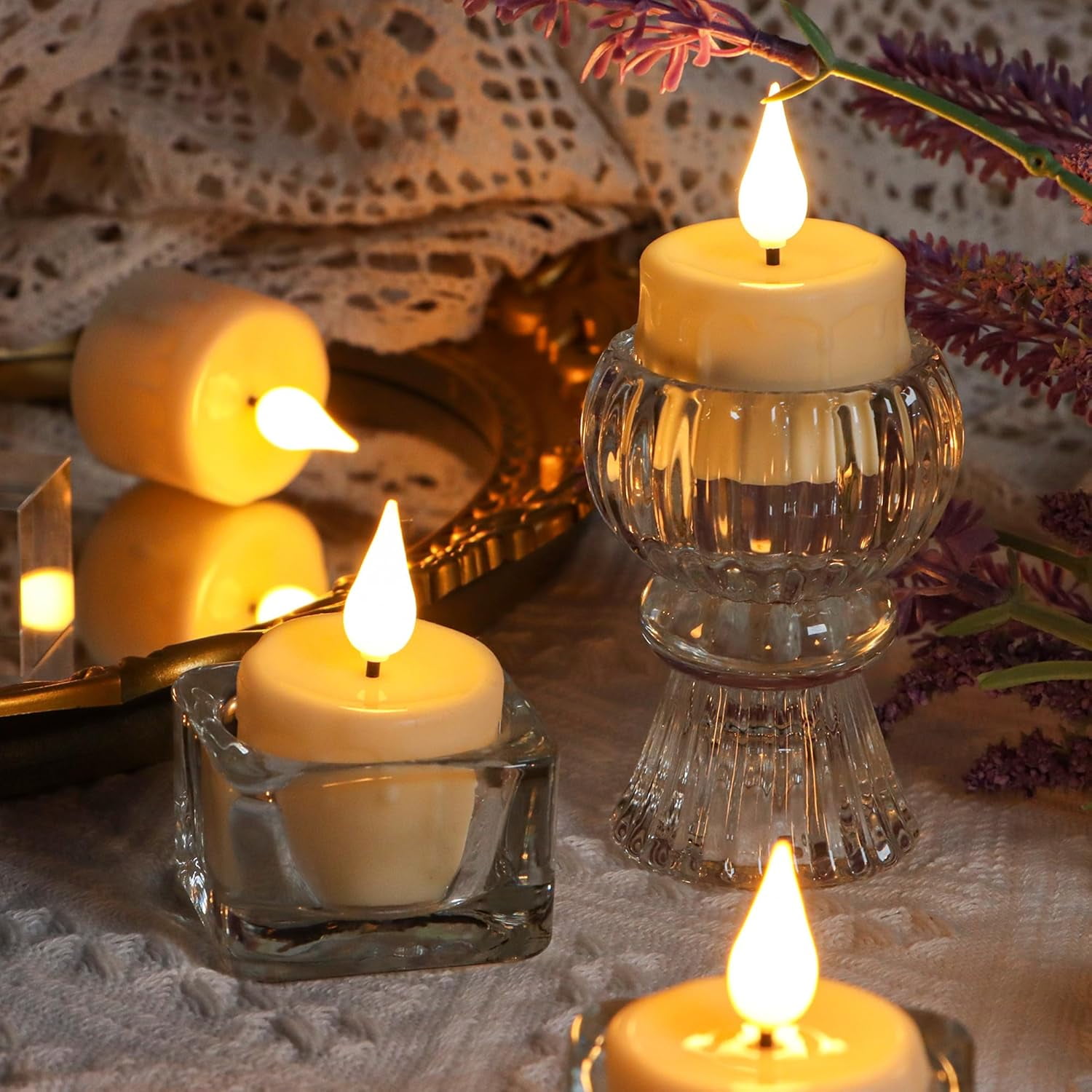 Fanhua-Rechargeable LED Tealight Candle with Remote Control & Timer ...