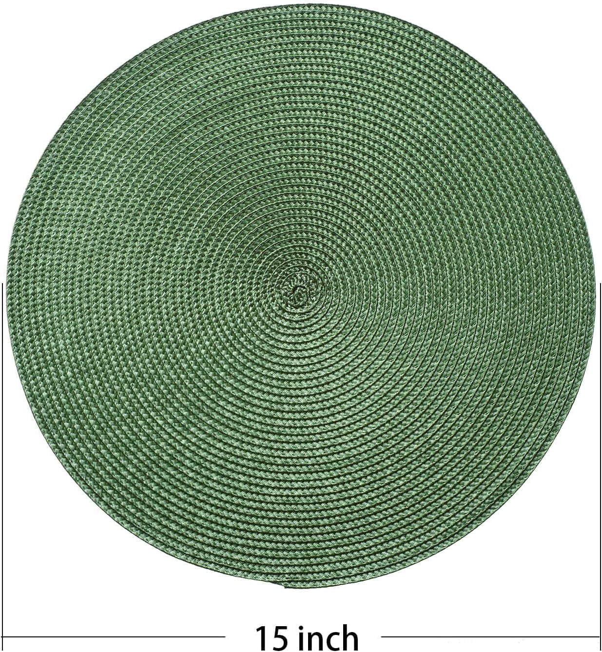 Fanhua-Round Braided Placemats 15 Inch Round Table Mats for Dining ...