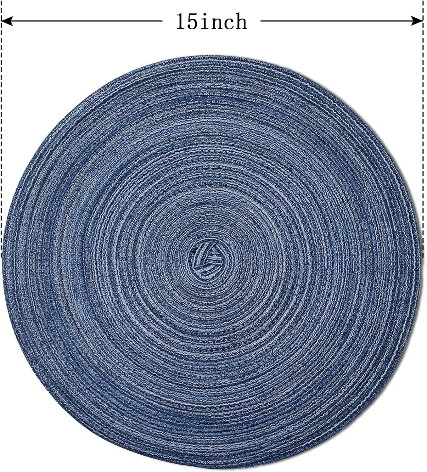 Fanhua-Round Braided Placemats Set of 6 Place mats for Dining Tables ...
