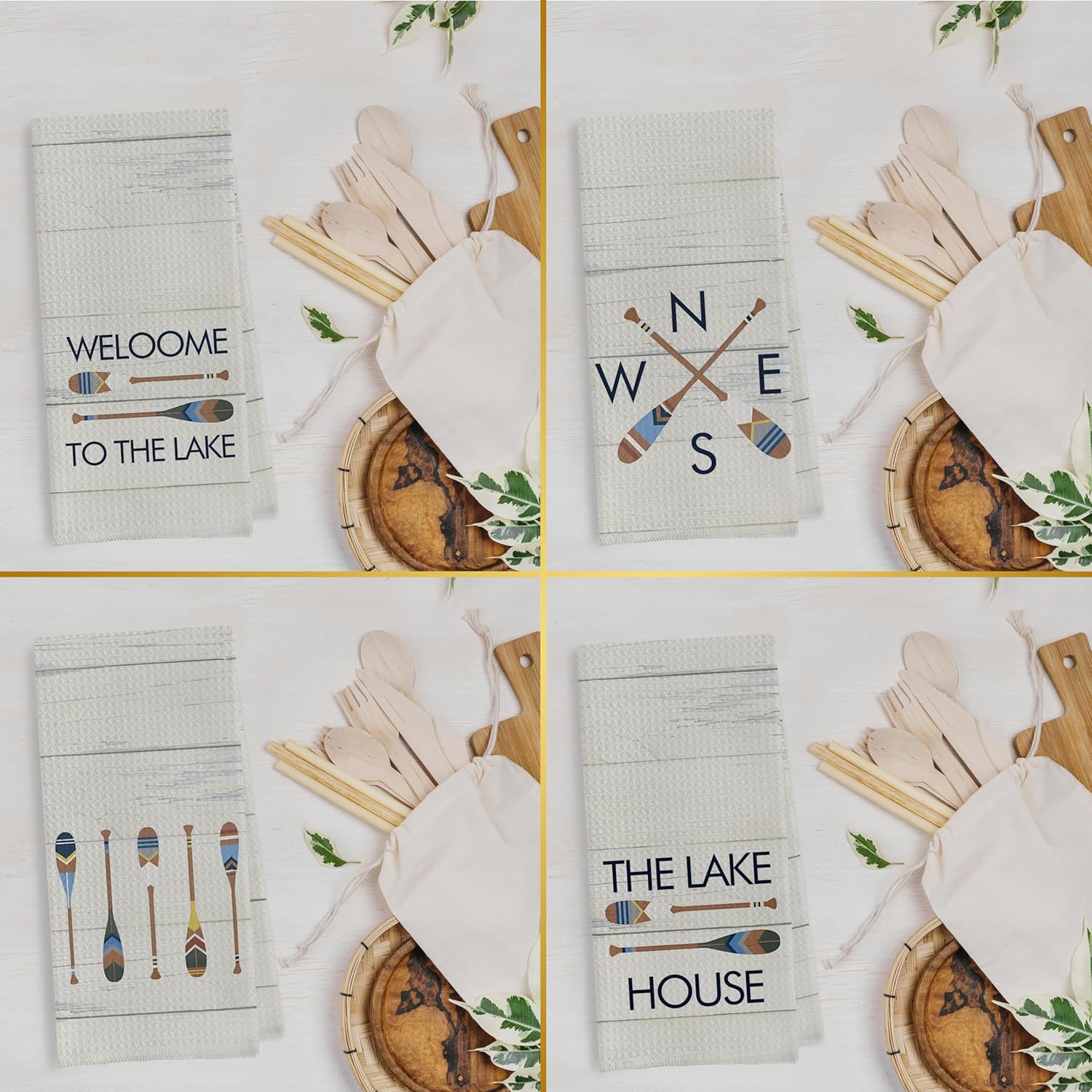 Fanhua-Rustic Lake Kitchen Towels Set - Lake Dish Towels for Kitchen ...