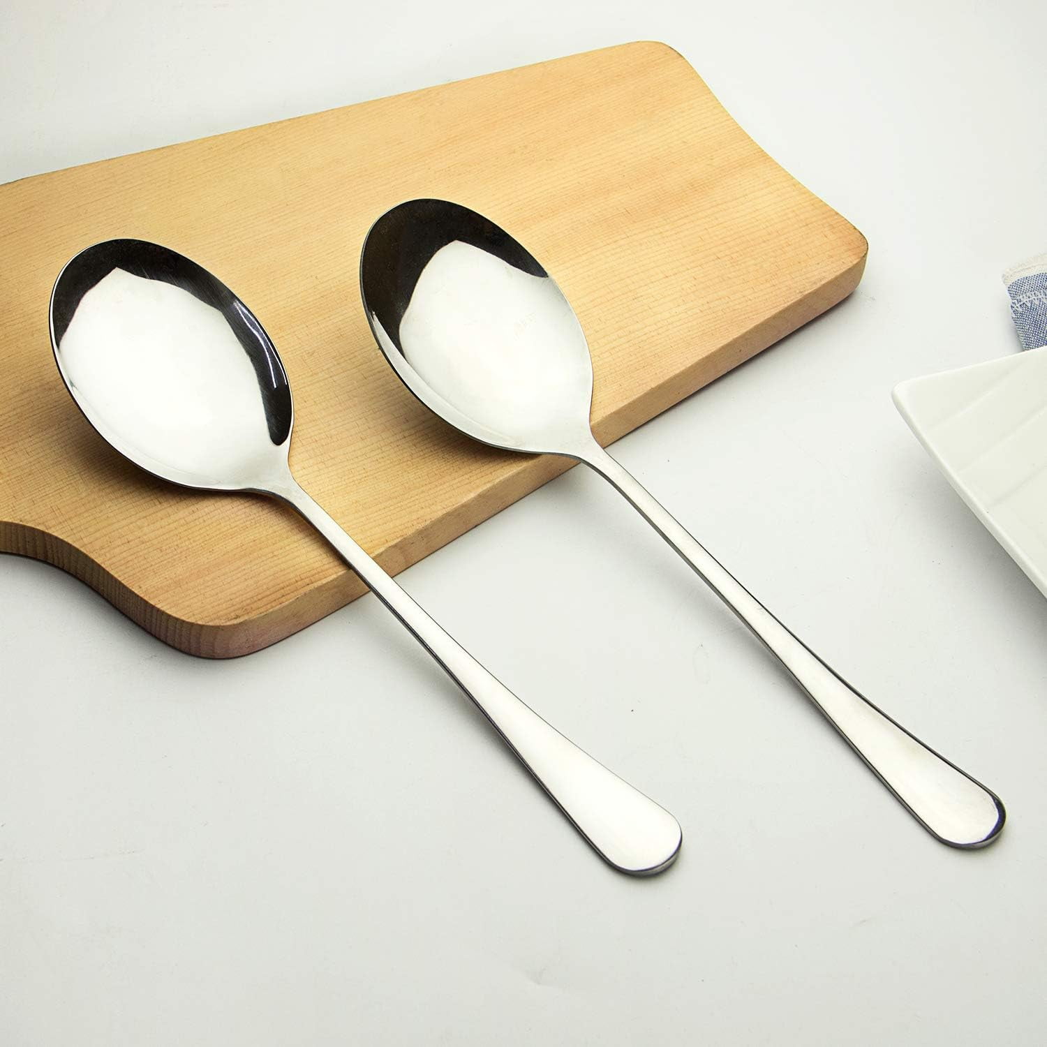 Fanhua-Serving Spoons, 6 Pieces X-Large 9.8 Inches Stainless Steel ...