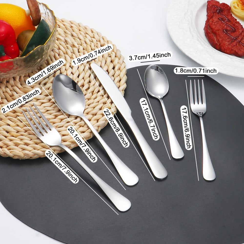 Fanhua-Silverware Set 20 Piece Stainless Steel Flatware Set Silverware ...