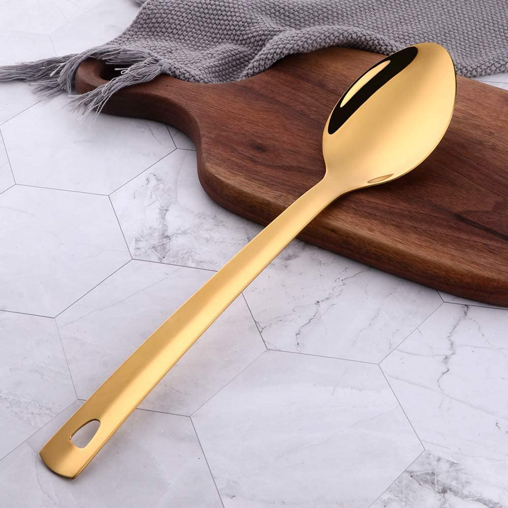 Fanhua-Stainless Steel Serving Spoons: Long Handle Flatware Set of 6 ...