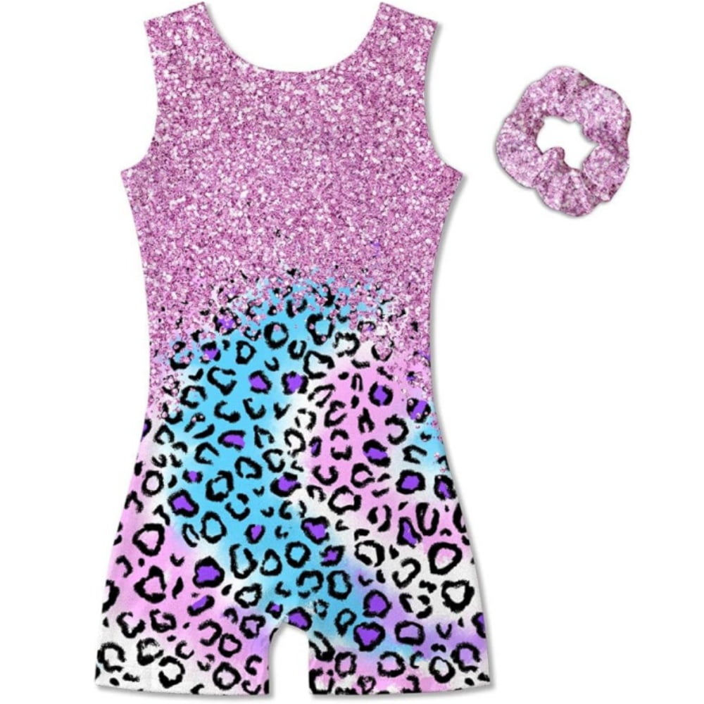 Fanient Gymnastics Leotards for Girls Sleeveless Biketards with Shorts ...