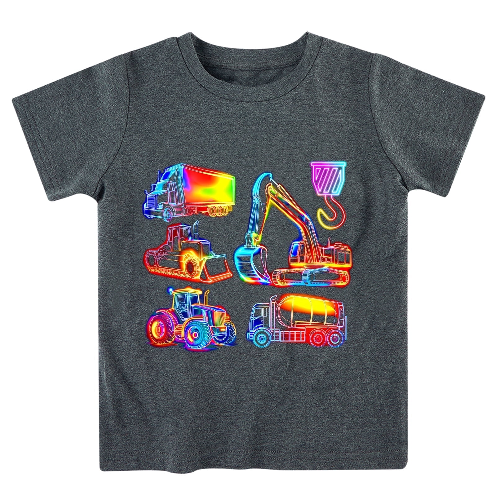 Fanient Toddler Short Sleeve Boy Tshirt Funny Truck/Excavator Graphic Boys Tees Toddler T Shirts ...