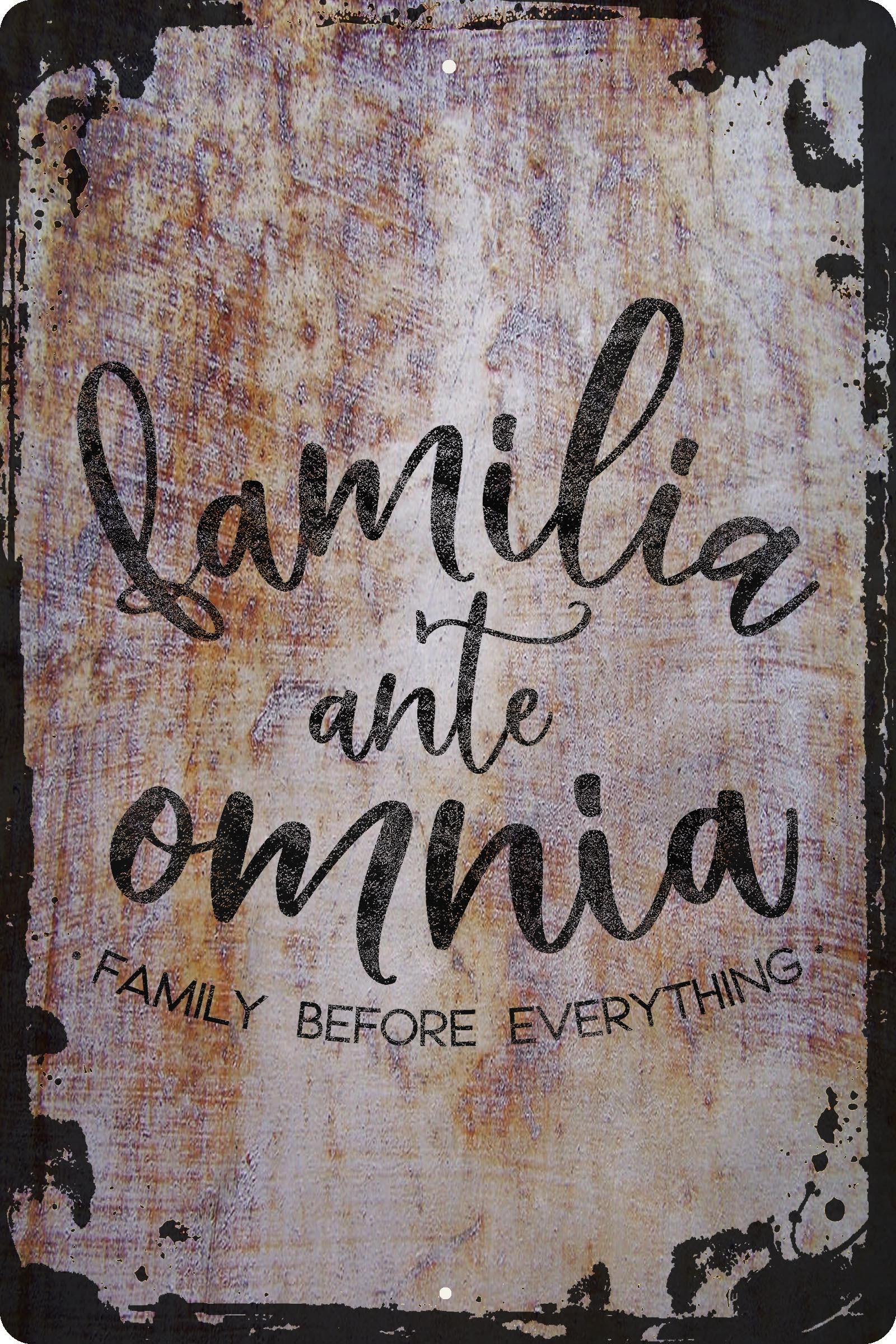 Fanilia Ante Omnia Quotes Sayings Inspirational Family Beige Wall Art ...