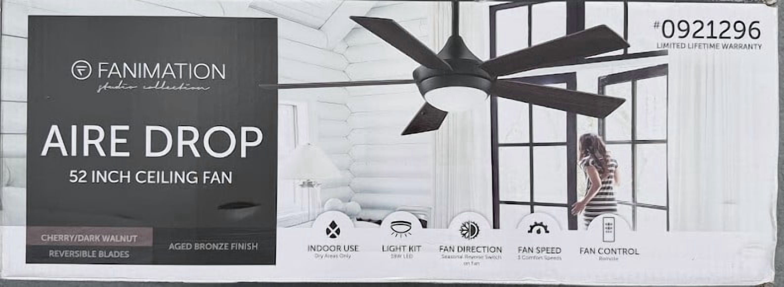 Fanimation Studio Collection Aire Drop 52-in Aged Bronze LED Indoor ...