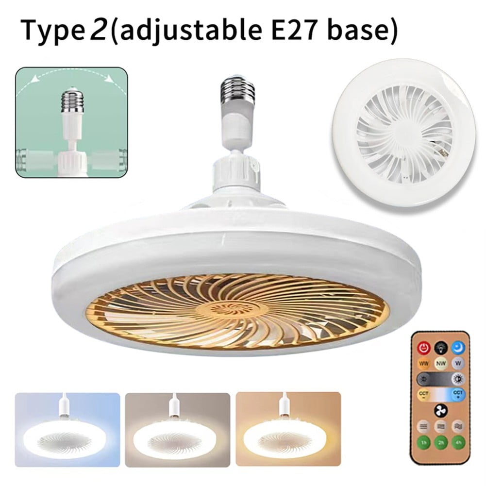 Fanjie E27 Ceiling Fan With Light Remote Control,Ceiling Fan With 3 Light Colors - Walmart.com