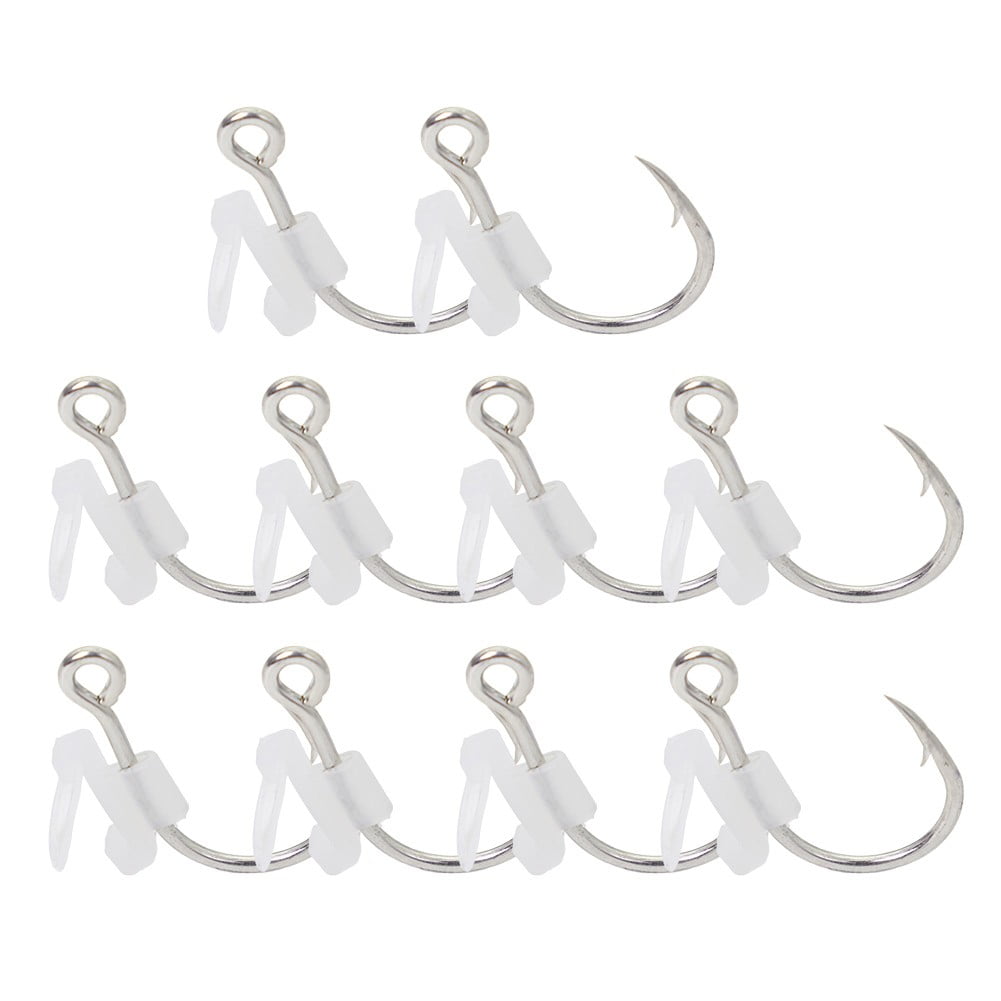 Fankenuo 10pcs Luminous Live Shrimp Fishing Hooks Barbed Fishhook with ...