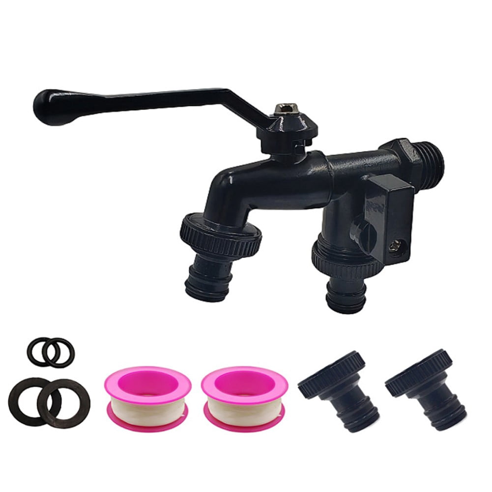 Fankenuo Double Outlet Garden Tap 1/2" Inlet with 2 × 3/4" Outlets ...