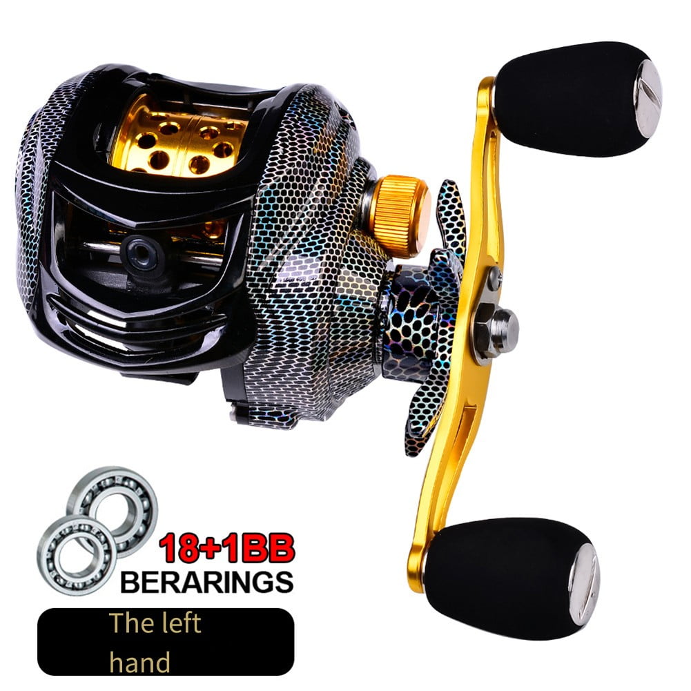 Fankenuo Outdoor Fishing DW132 Baitcasting Reel - 7.2:1 Ratio, 18+1BB, 3 Spool Types A-Left hand ...