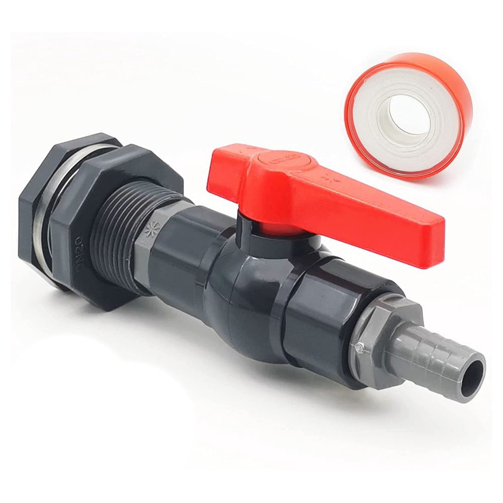 Fankenuo Rain Tank Spigot Faucet Kit PVC Bulkhead Fitting with Ball ...