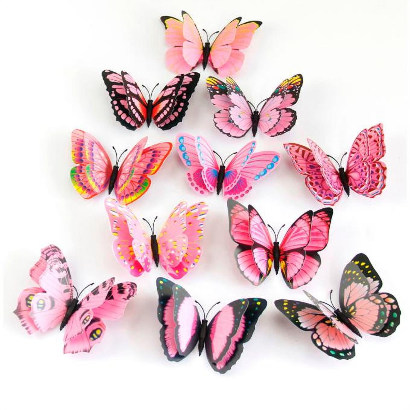 Fankiway 12PCS Butterfly Wall Decals Removable 3D Blue Butterflies ...