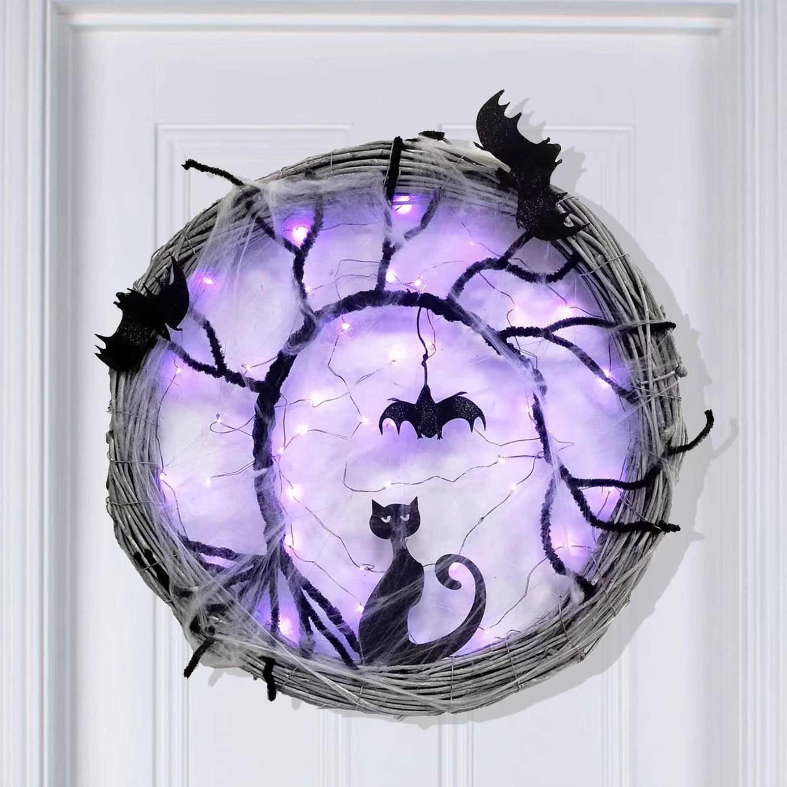 Fankiway Halloween Wreaths Scary Decorations Front Door Door Hanging ...