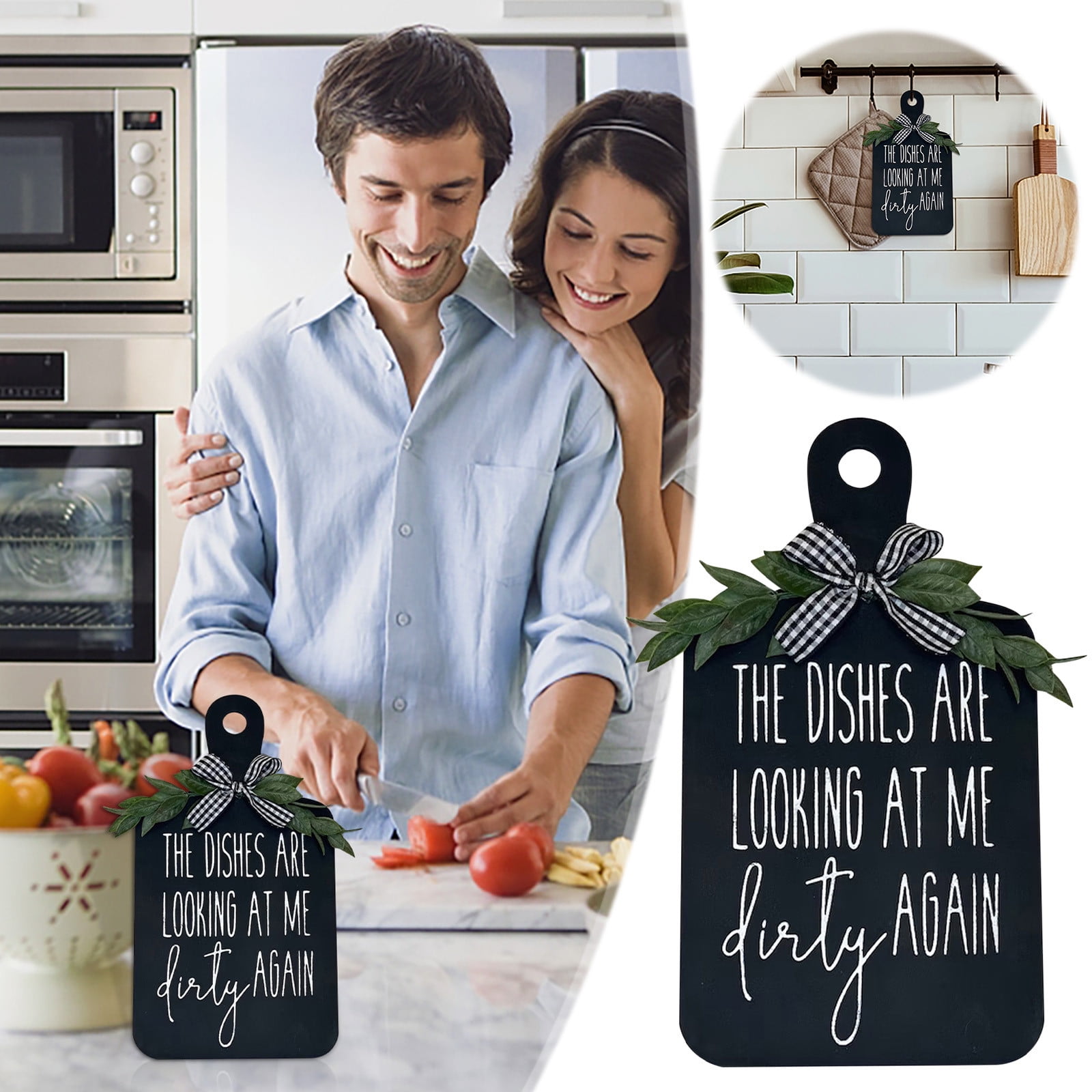 Fankiway Home Decor Gifts Funny Kitchen Wooden Signs Mini Wooden ...