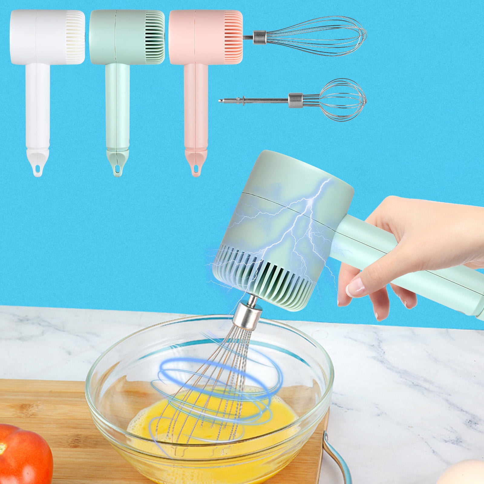 Fankiway Mini Electric Eggs Beater Electric Hand Mixers 3 Speed ...