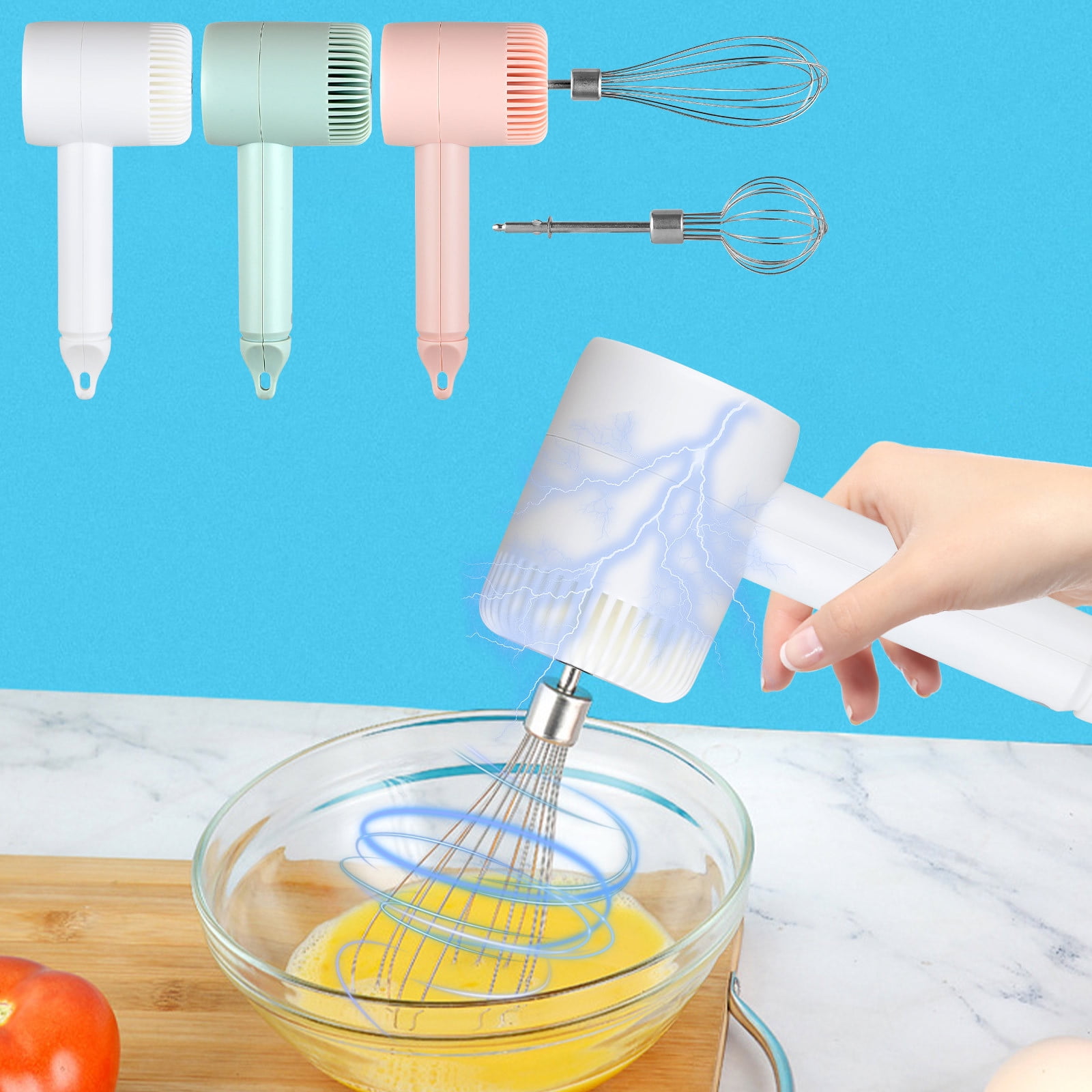 Fankiway Mini Electric Eggs Beater Electric Hand Mixers 3 Speed ...