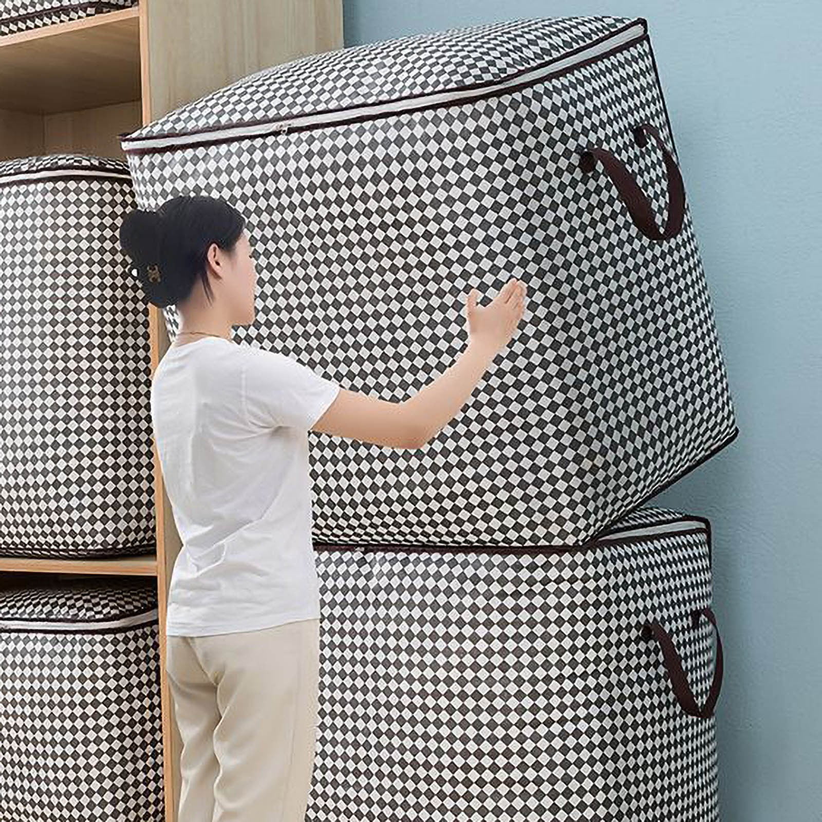 Fankiway Storage Bag Closet with Zipper for Comforters and Blankets ...