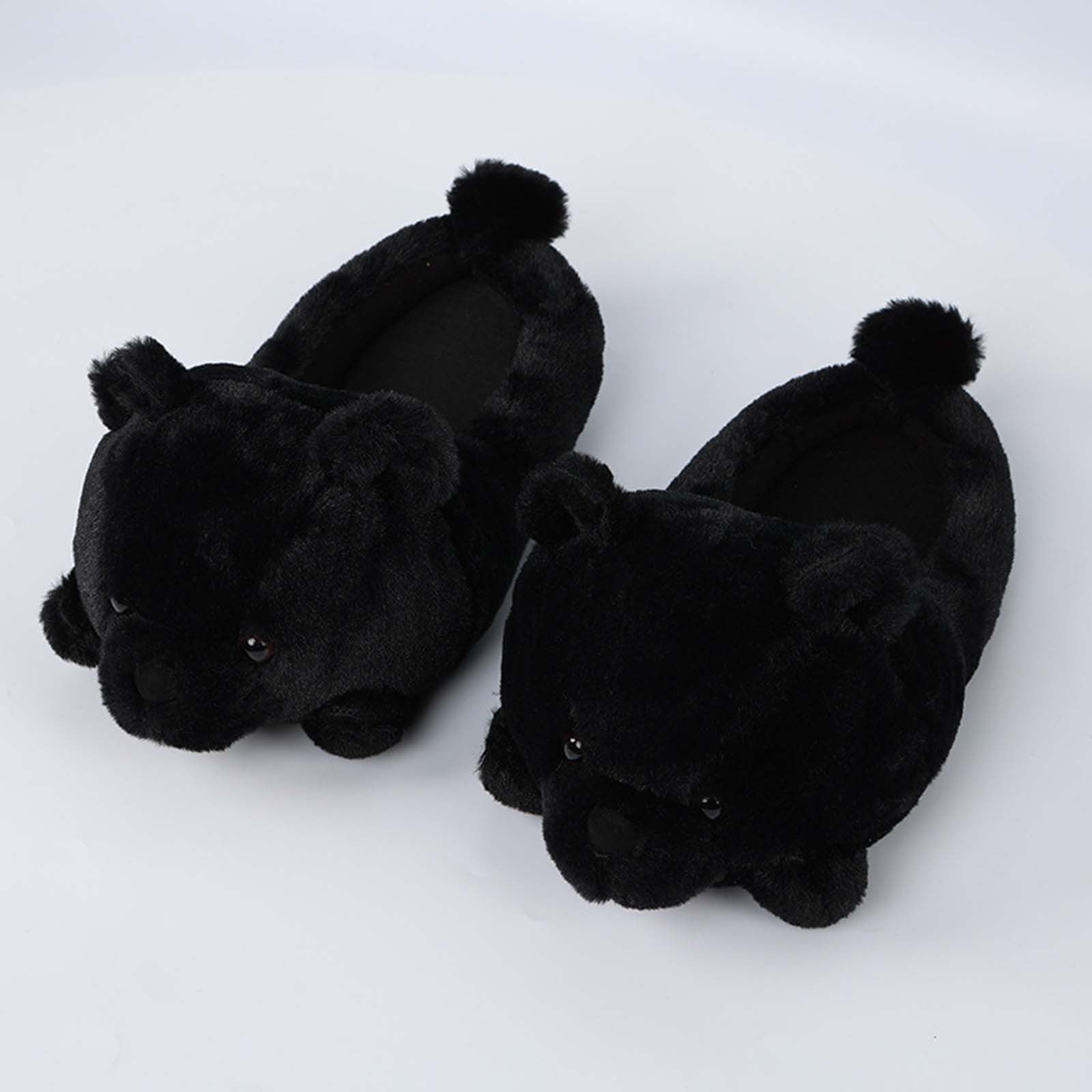 Fankiway Teddy Bear Slippers for Women Men, Teddy Bear Plush Half Mop ...