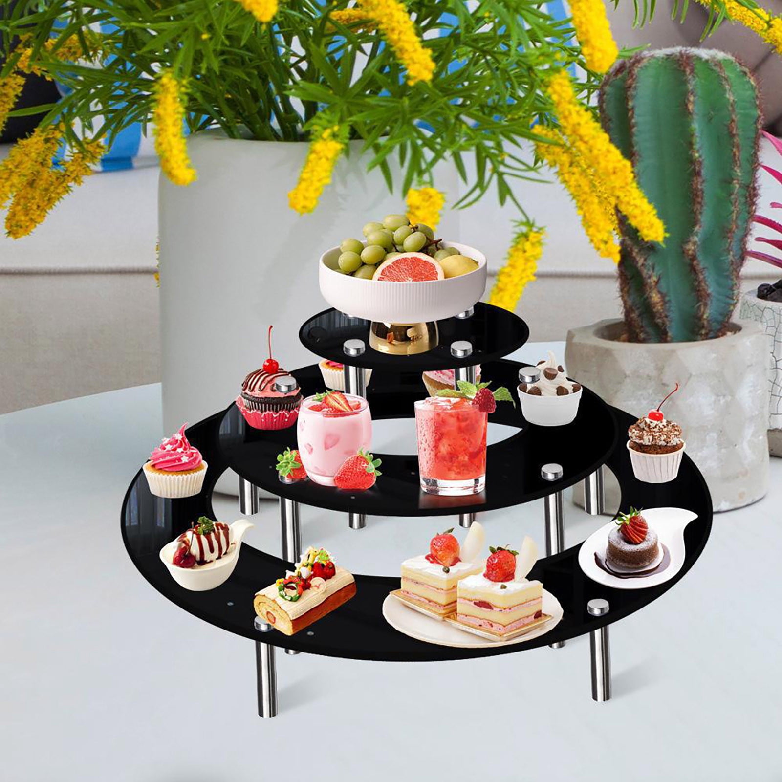 Fankiway Transparent Acrylic Cupcake Shelf Multi Layer Display Shelf ...