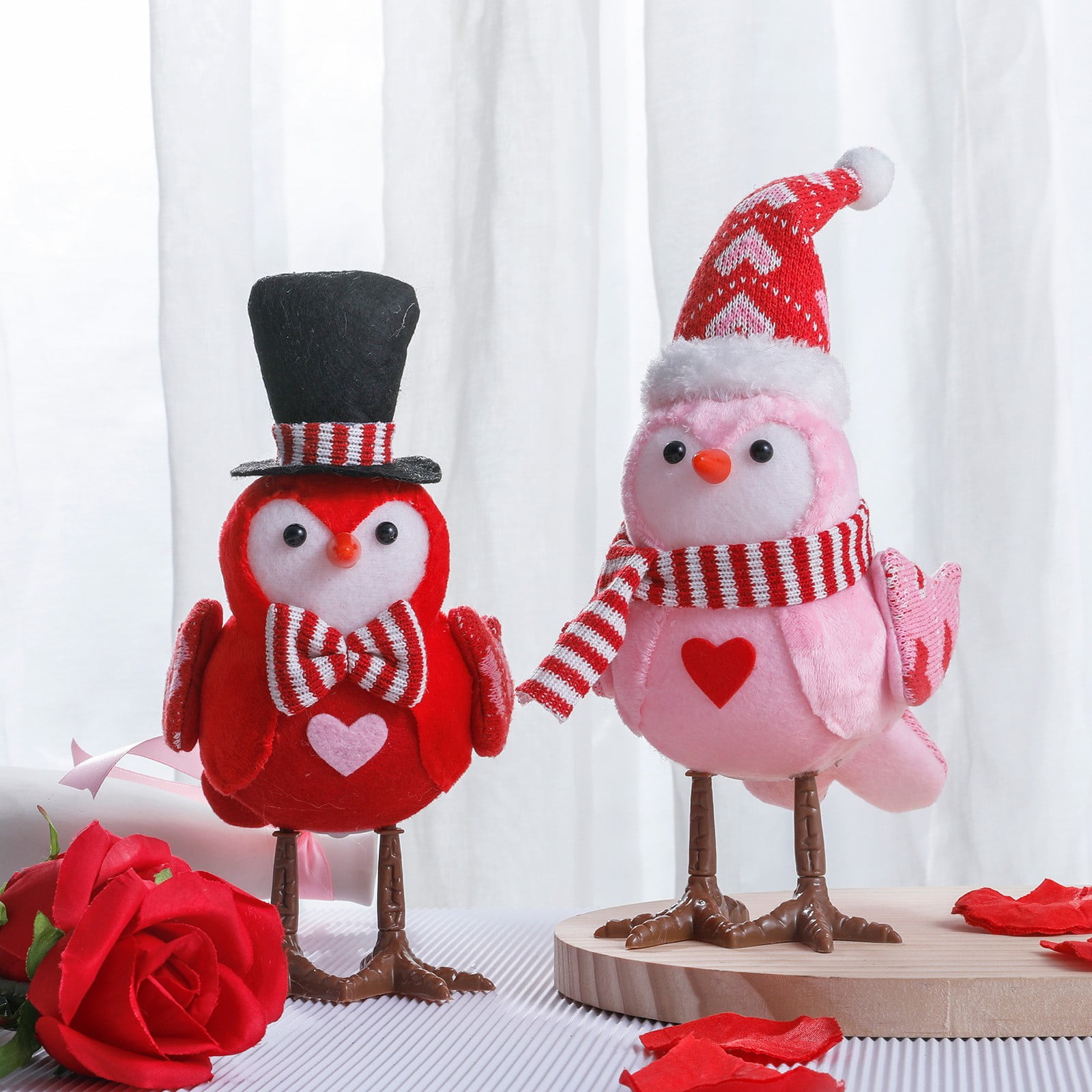 Fankiway Valentine‘s Day Glowing Birds, Cute Plush Birds Doll with ...
