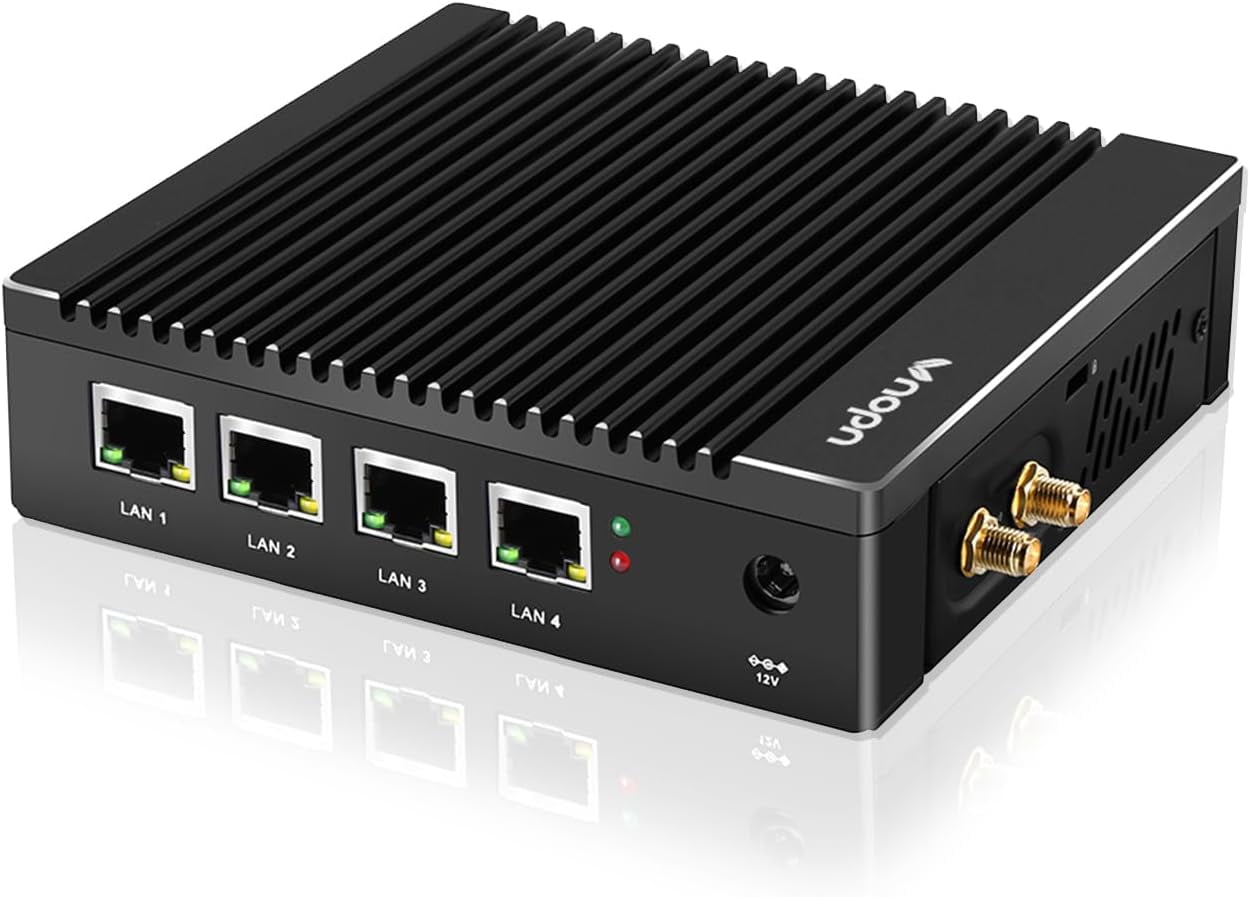 Fanless Firewall Appliance Intel N3700/N3710 4C/4T, Firewall Mini PC 4 ...