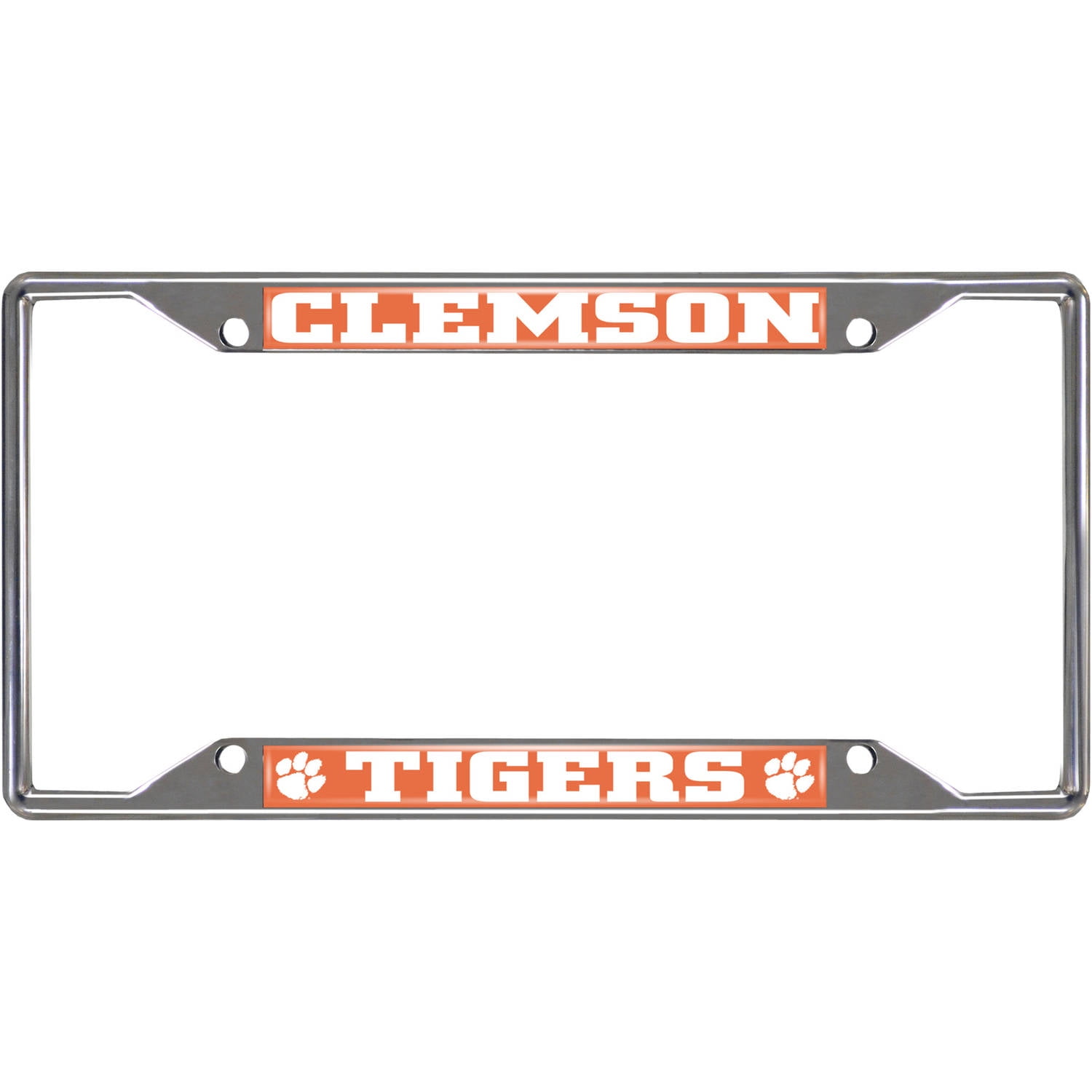 Fanmats 14850 Clemson Tigers Chrome Metal License Plate Frame, 6.25" X ...