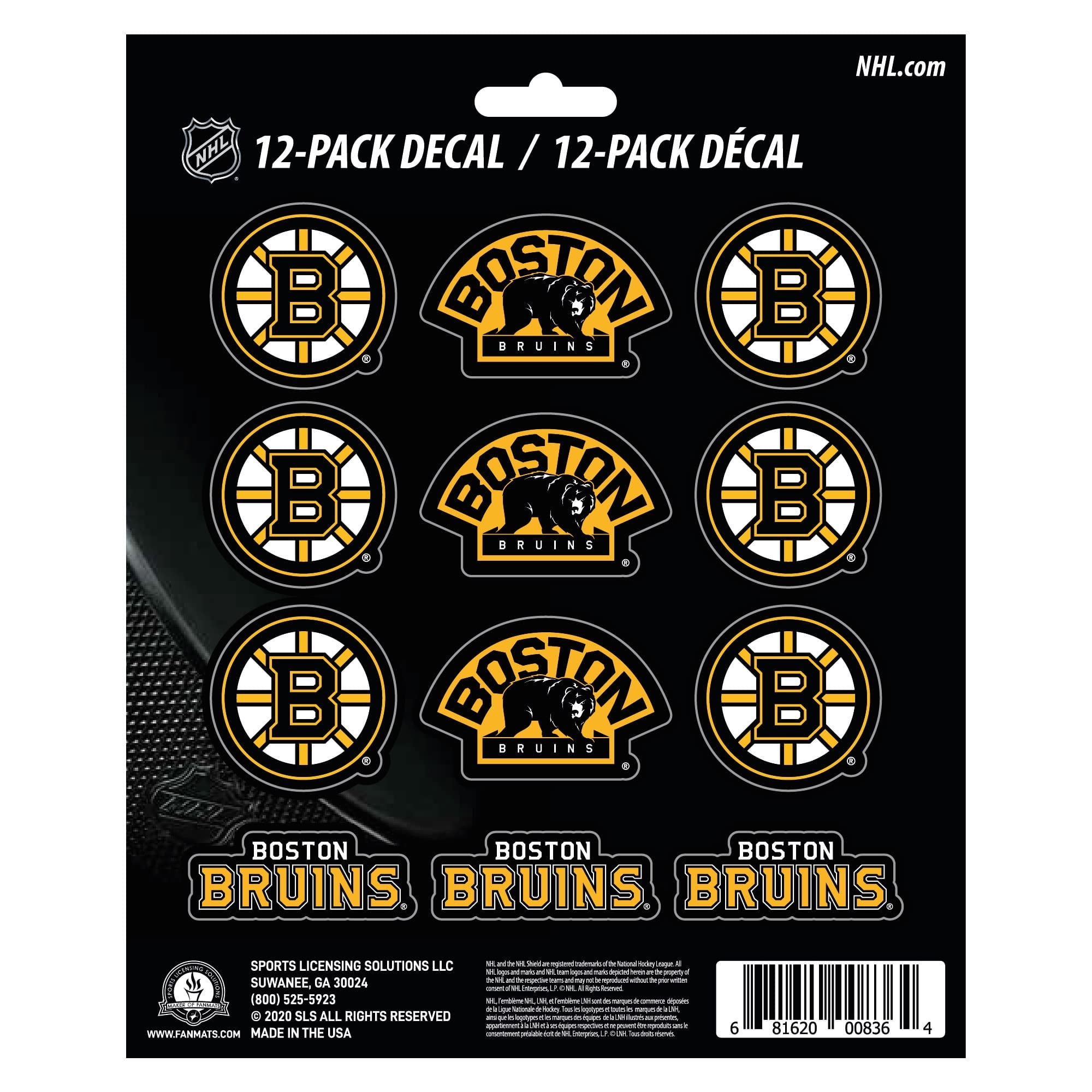 Fanmats 30772 Boston Bruins 12 Count Mini Decal Sticker Pack - Walmart.com