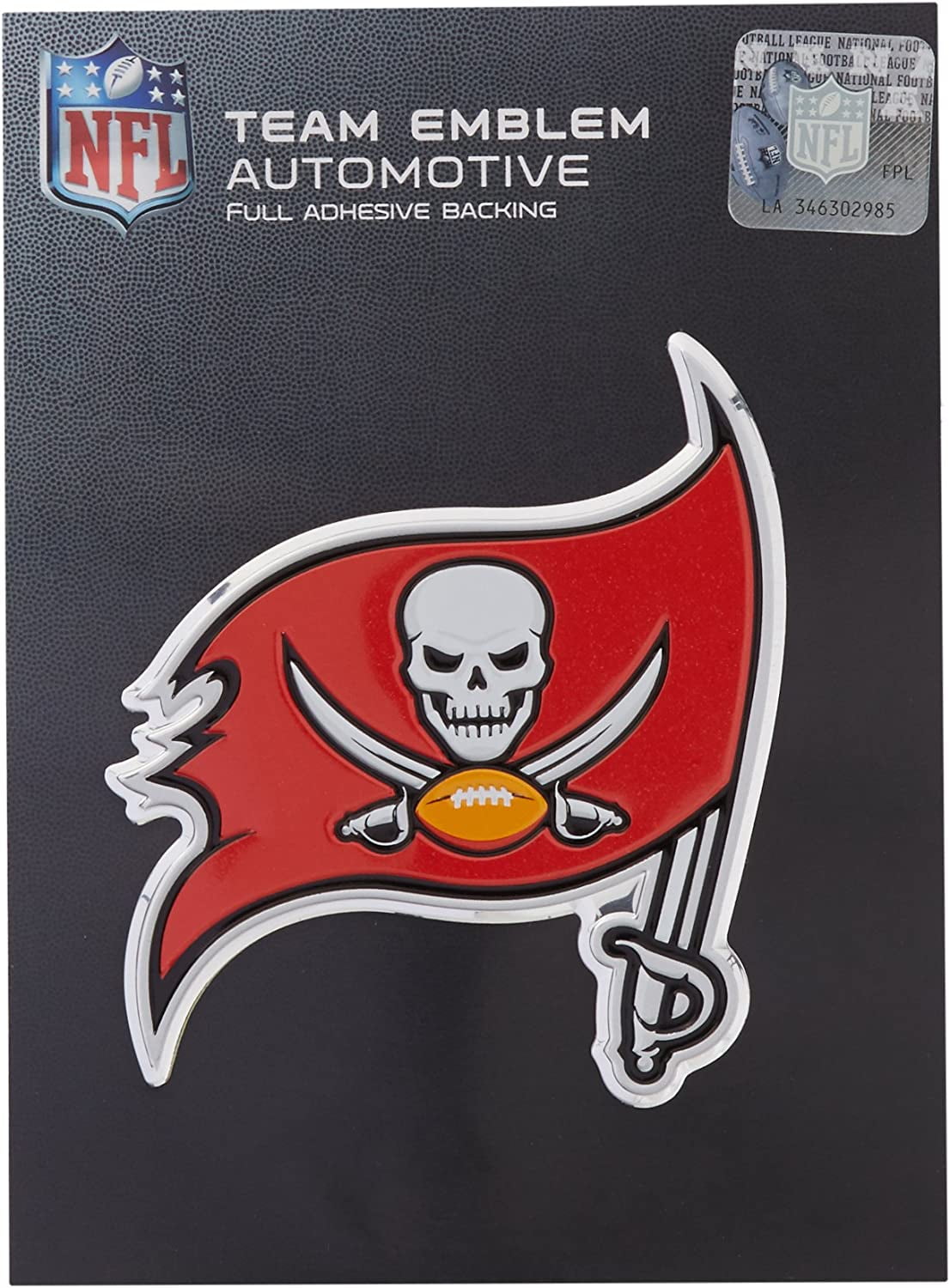 Tampa Bay Buccaneers Auto Emblem, Aluminum Metal, Embossed Team Color ...