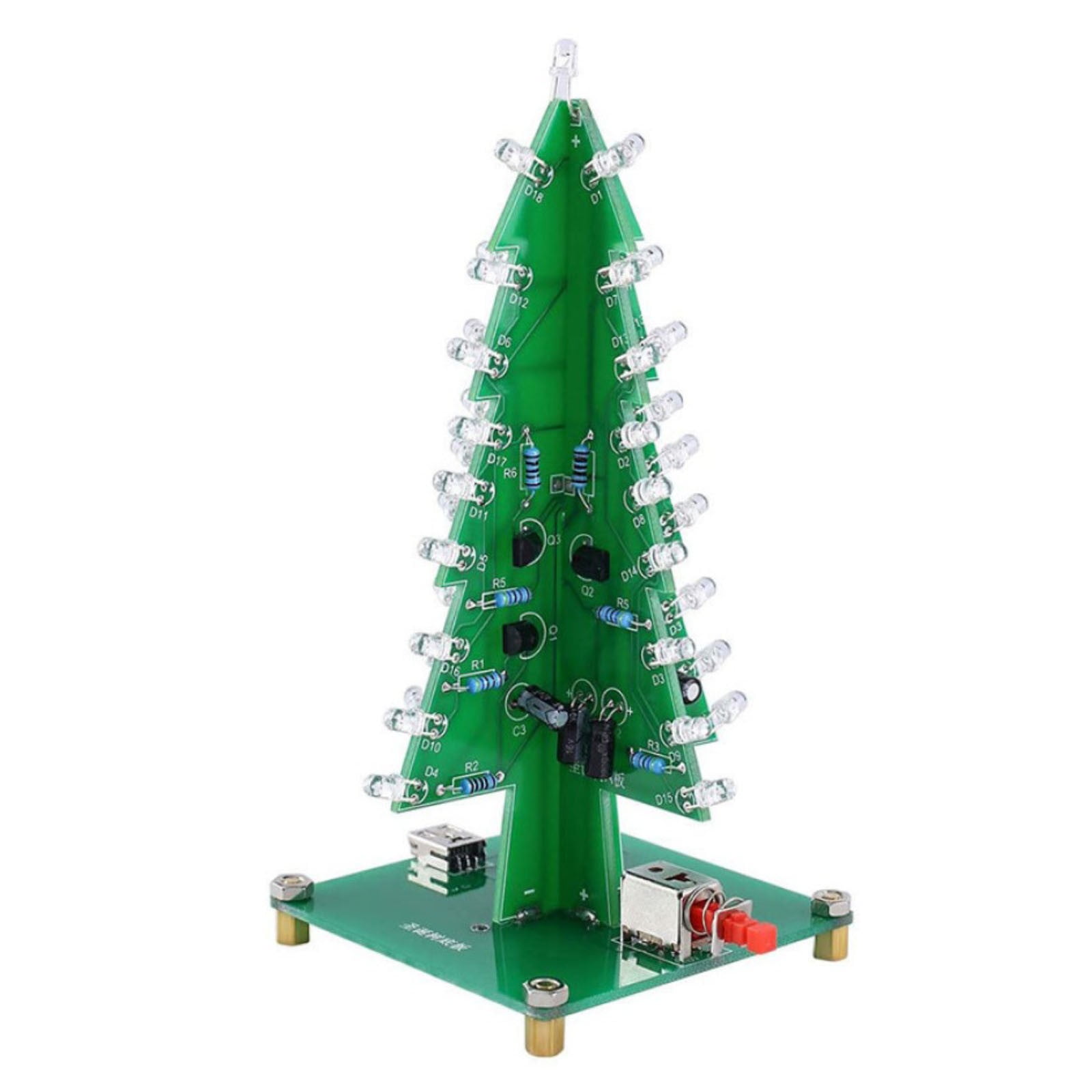 Fanmier 3D Color Christmas Tree LED Flash Circuit Kit Electronic ...