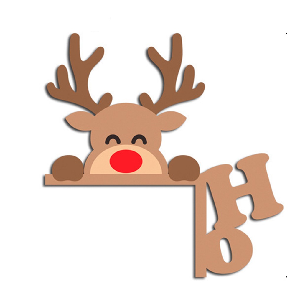 Fanmier Christmas Door Frame Pendant Wooden Santa Deer Shape Door ...