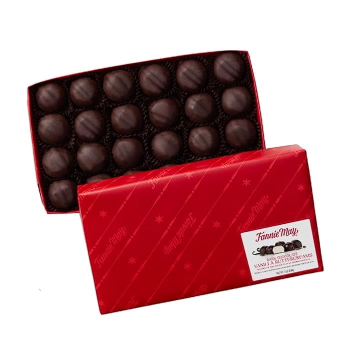 Fannie May Dark Chocolate Vanilla Buttercreams 1 lb Package - Signature Wrap - Walmart.com