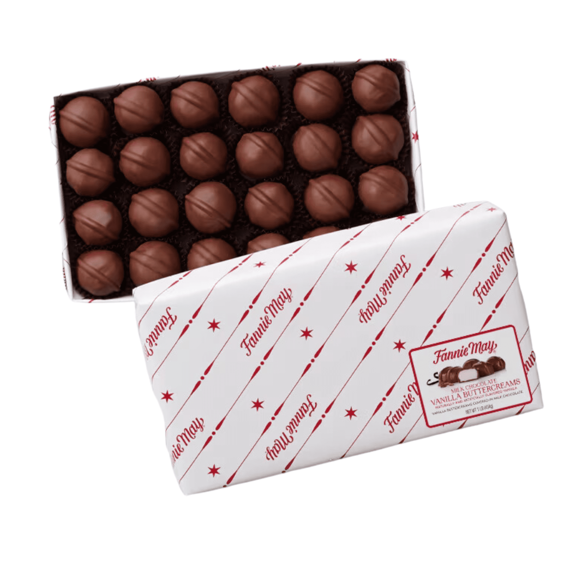 Fannie May Milk Chocolate Vanilla Buttercreams 1 lb Package - Signature ...
