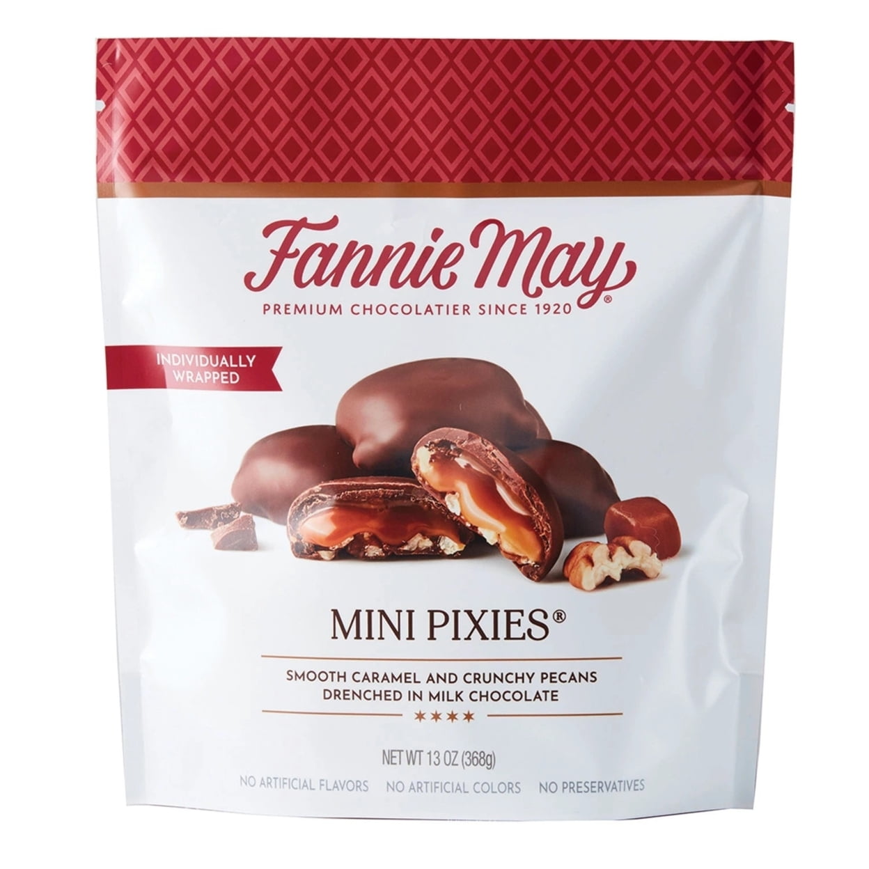 Fannie May Mini Pixies, Milk Chocolate, Caramel, Pecans, 13 Ounce ...