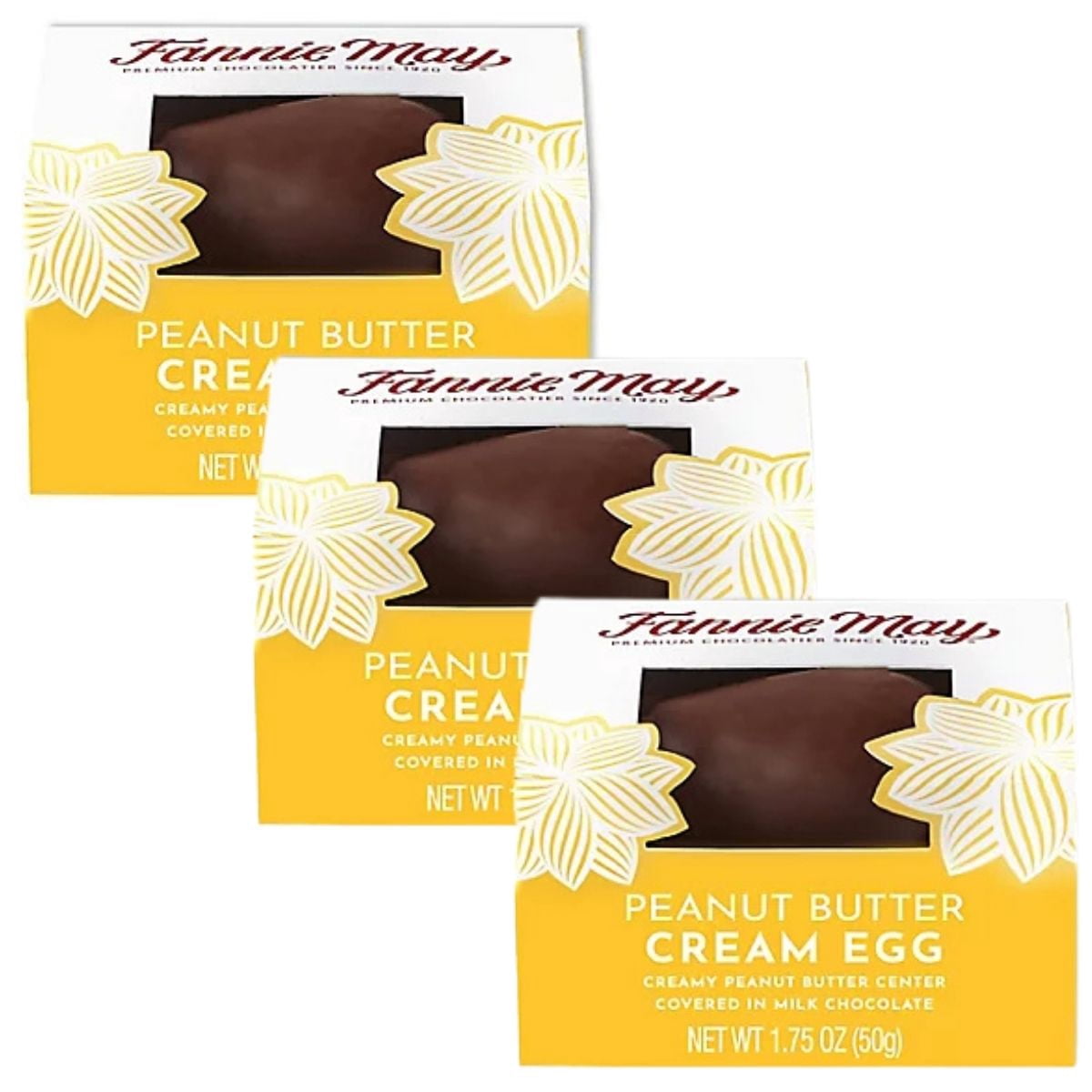 Fannie May Peanut Butter Cream Eggs, 1.75 oz Each (3 Pack) – Milk ...