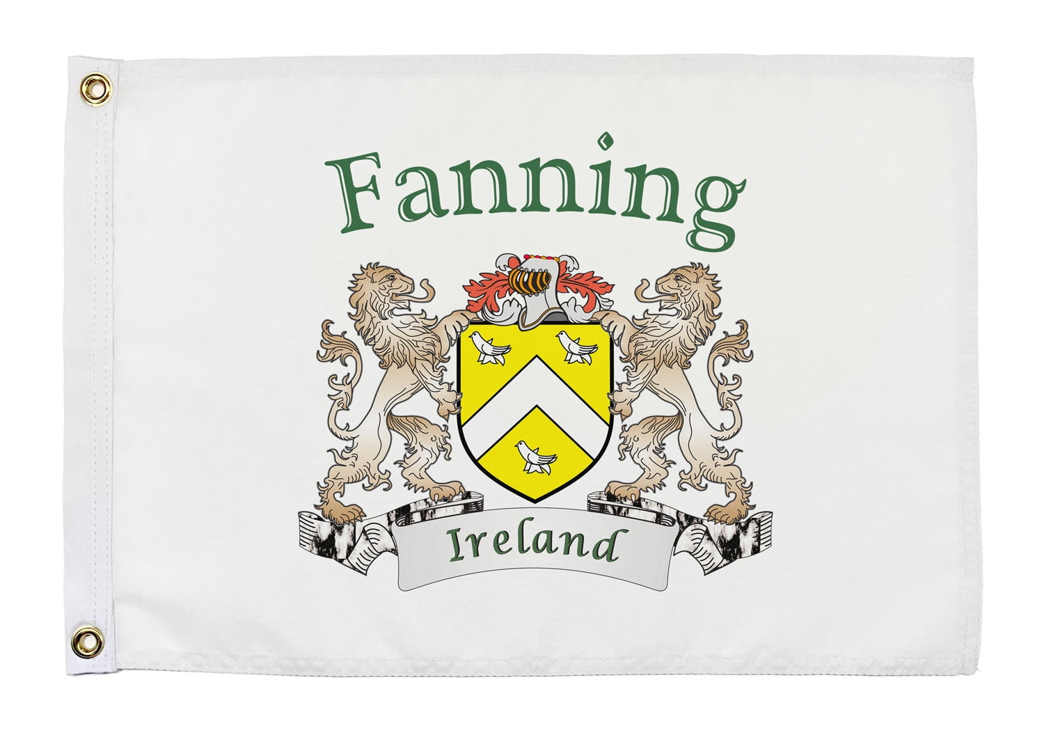 Fanning Irish Coat of Arms Small White Flag - 16"x10.5" inches ...