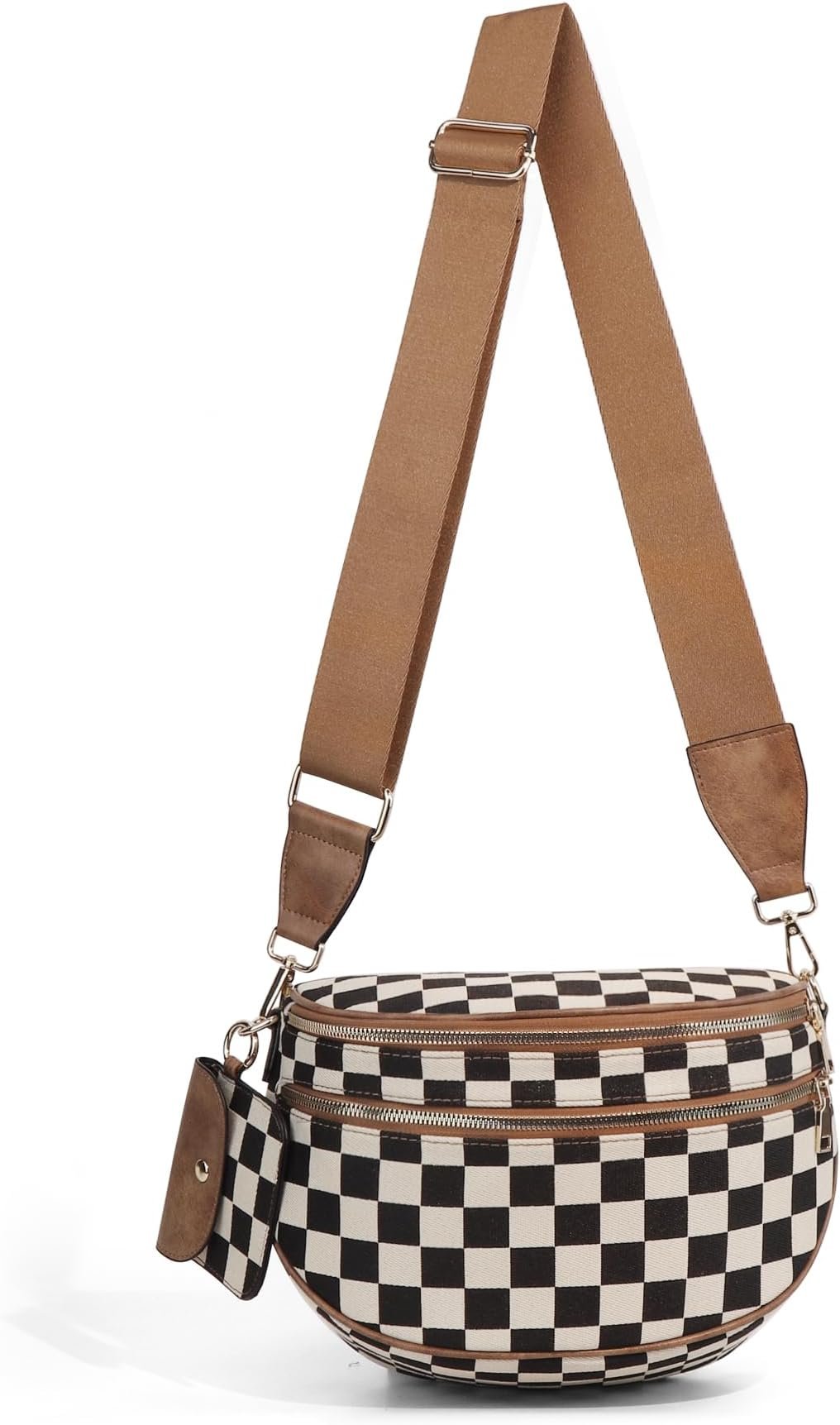 Fanny Bum Packs for Women,Canvas Checkered Crossbody Bag Checkered ...