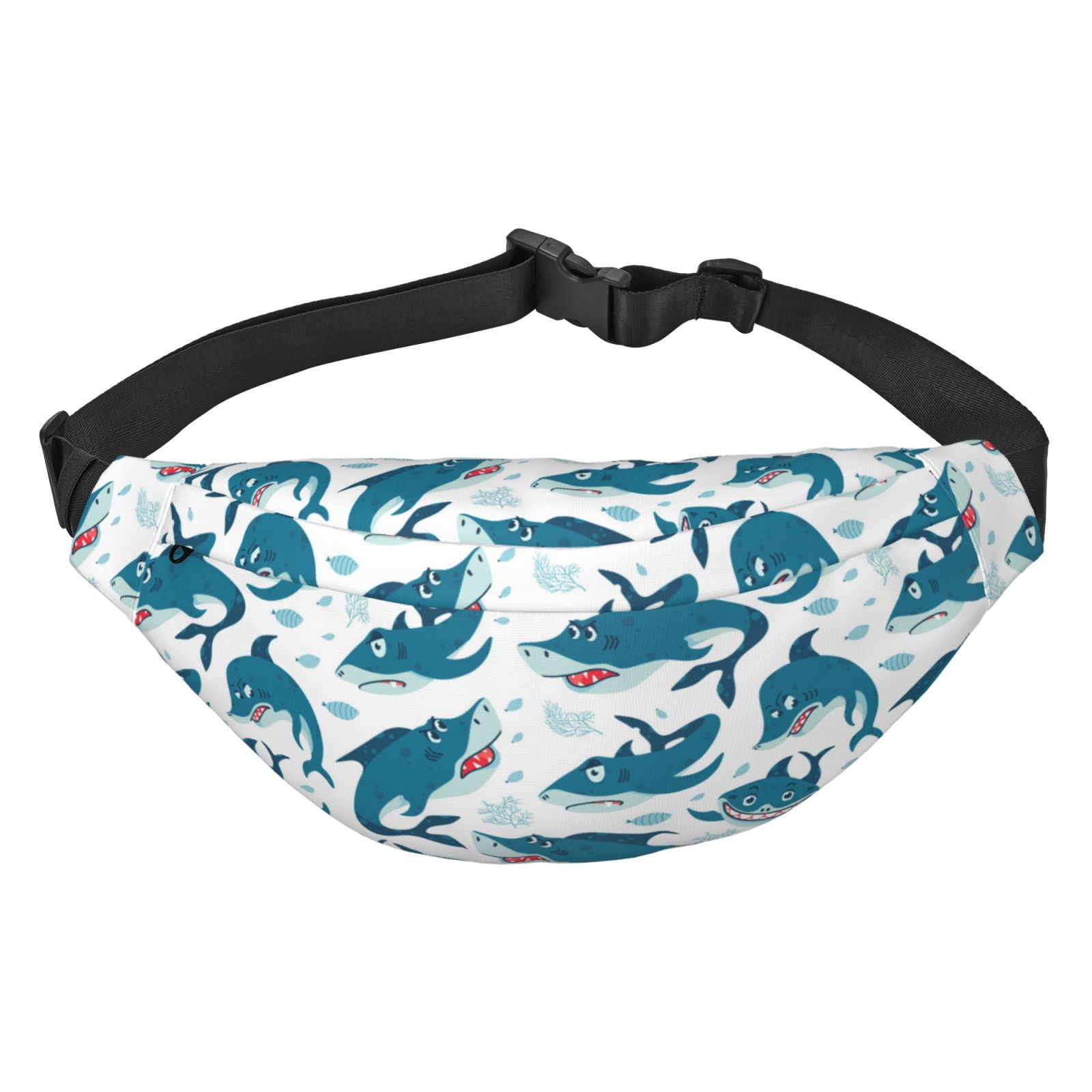 Fanny Pack For Women Men, Cartoon Funny Cute Shark_A Waterproof Sling ...
