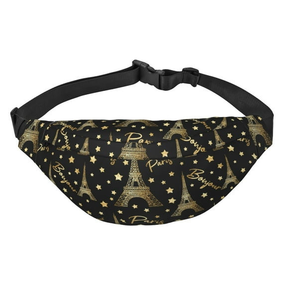 Fanny Pack For Women Men, Eiffel Tower Glod Waterproof Sling Belt Bag ...