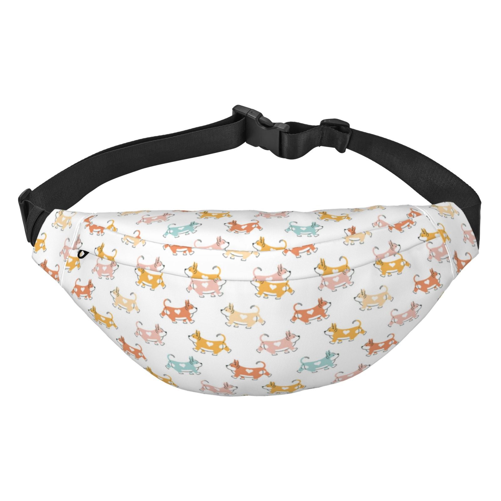 Fanny Pack For Women Men, Simple Drawing Colorful Cute Corgi Waterproof ...