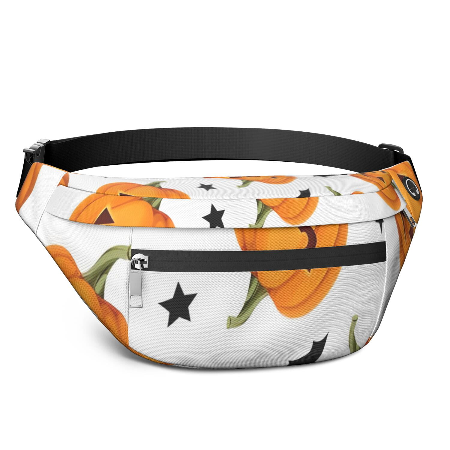 Fanny Pack Halloween Pumpkins Bats and Stars Waist Pack Bag,Running Cross Bag,Waterproof Large ...