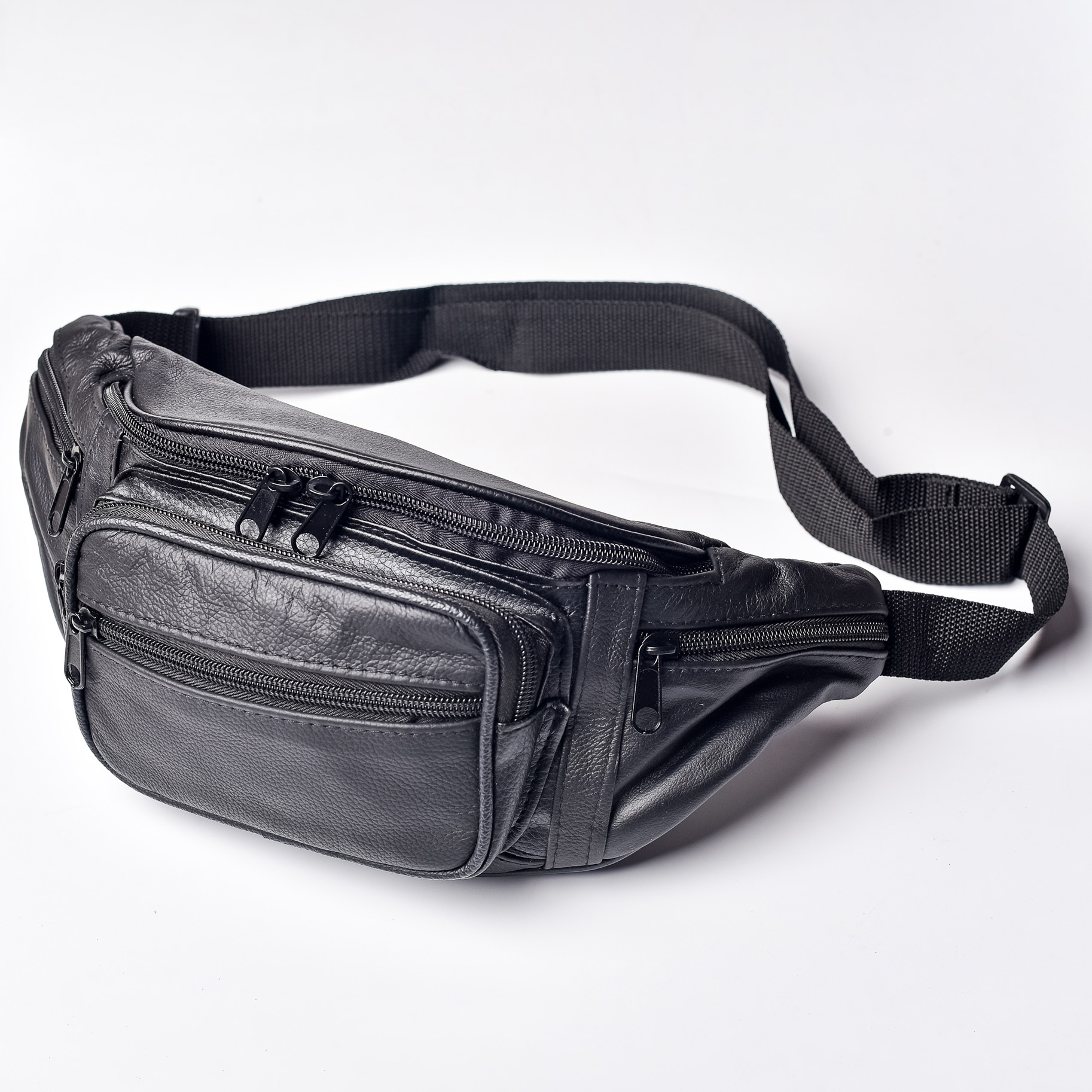 Fanny Pack Leather Waist Bag Hip Belt Zipper Pouch Pocket Travel Sport ...