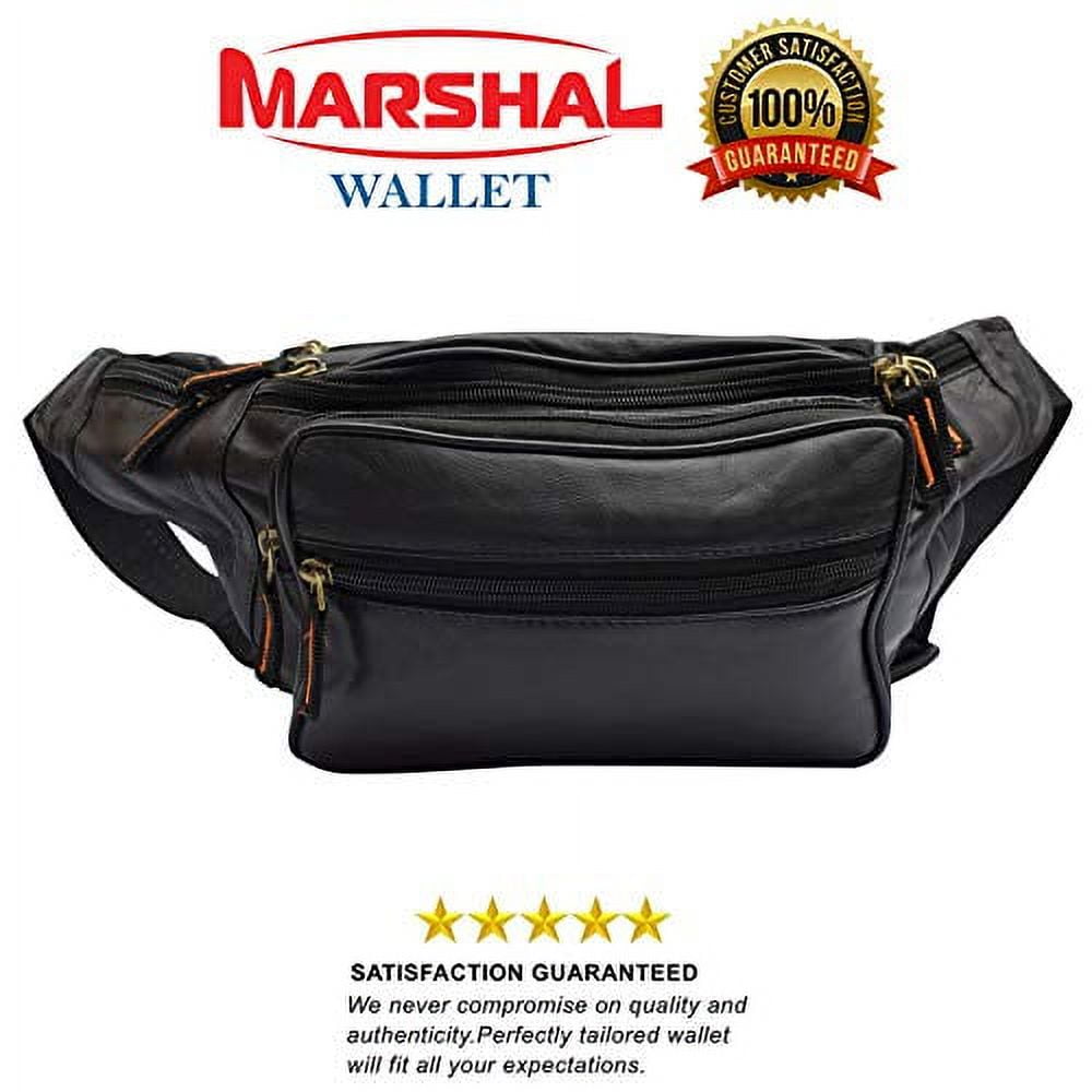 Marshal 7-Pocket Leather Fanny Pack for Outdoor Sports & Travel ...