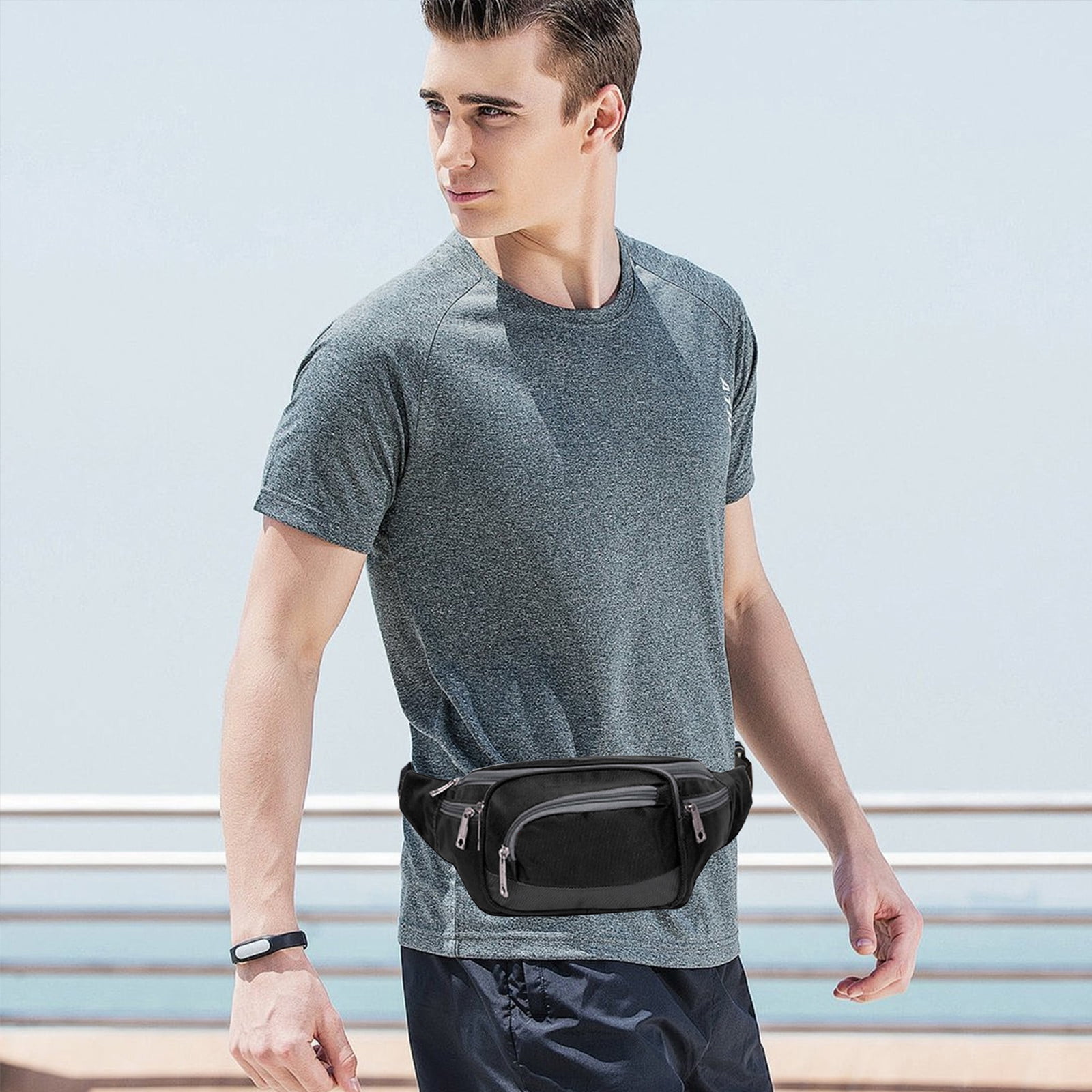 Fanny Pack Waist Bag Chest Crossbody Bag Large Capacity Nylon | Men's ...