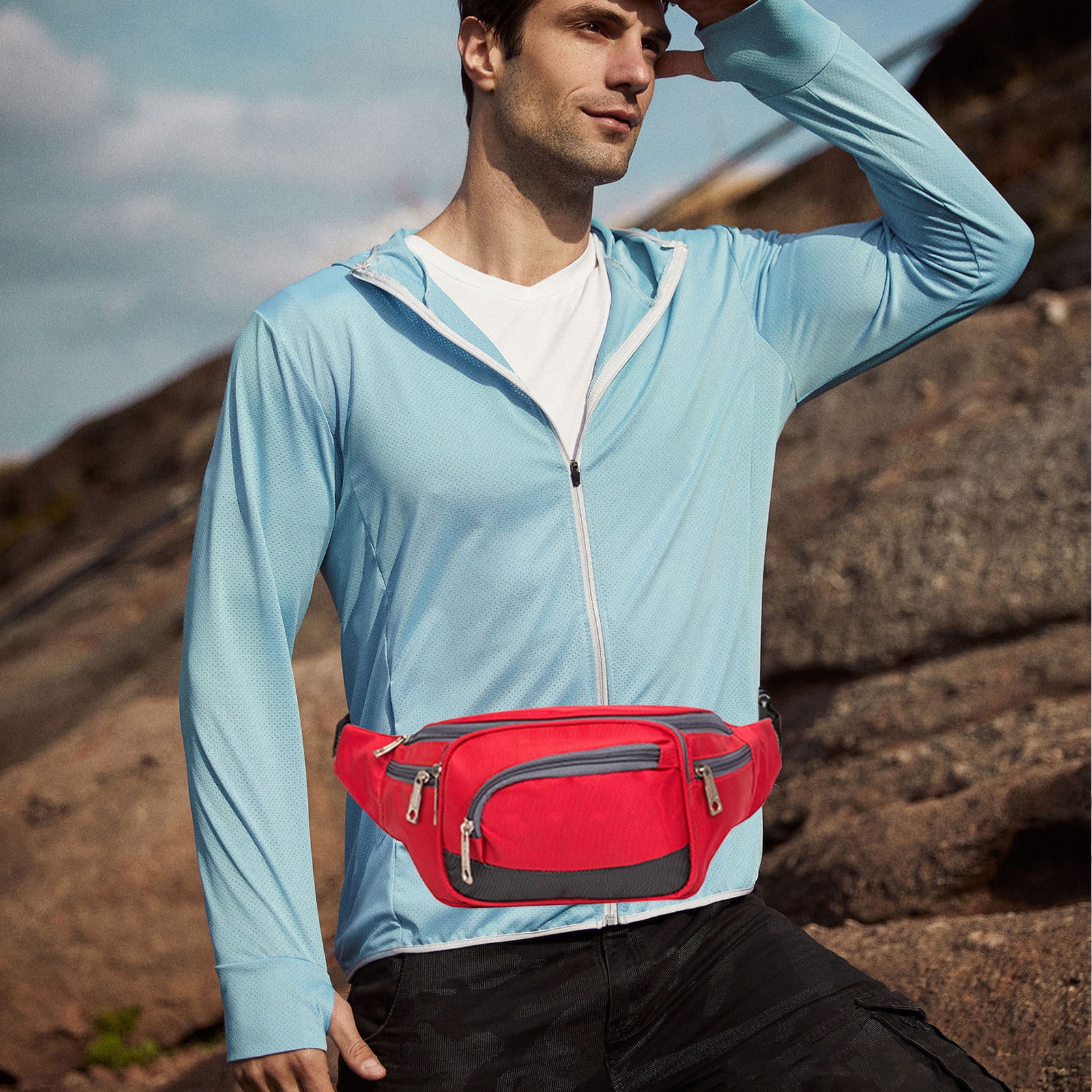 Fanny Pack Waist Bag Chest Crossbody Bag Large Capacity Nylon | Men's ...