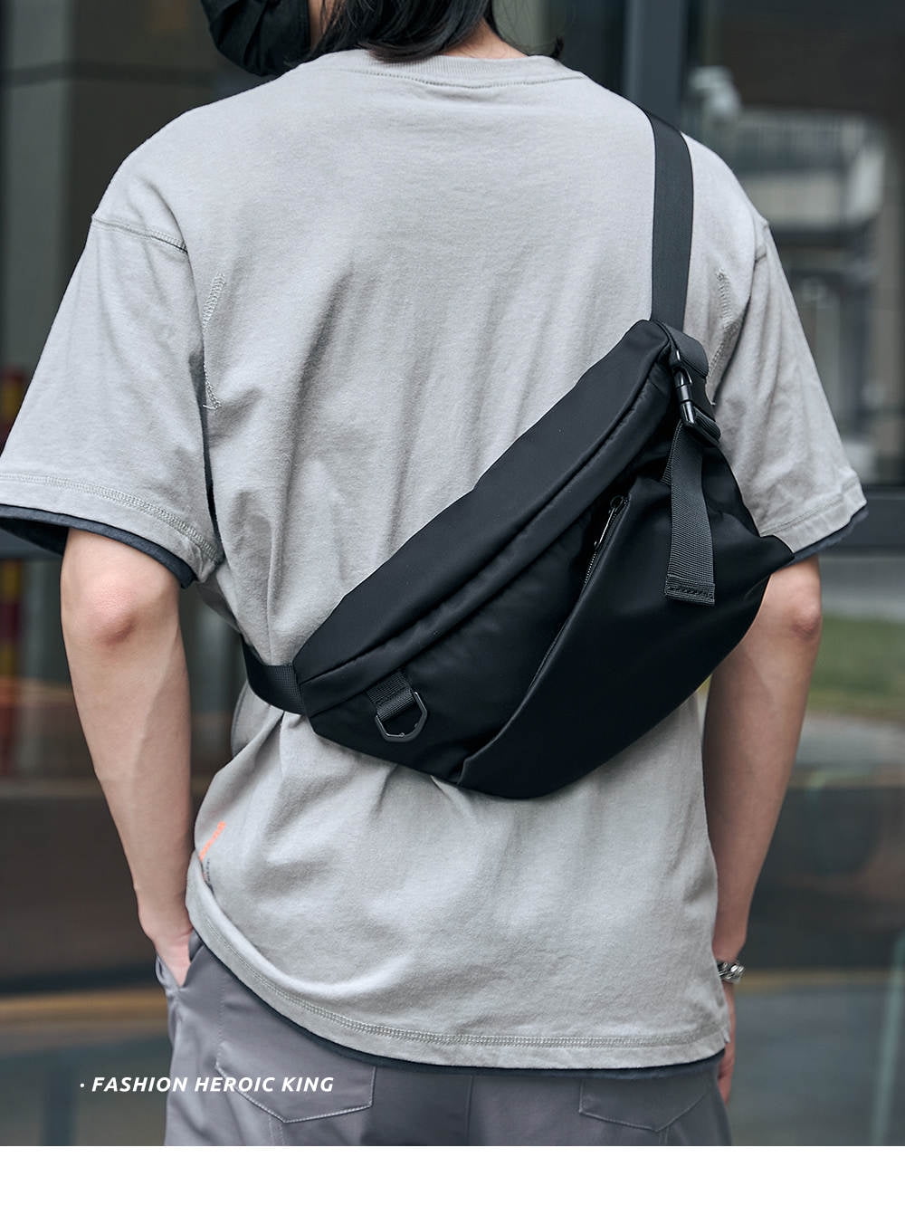 Fanny Pack Waist Bag Men Leather Crossbody Hip Belt Pouch Zipper Pocket ...